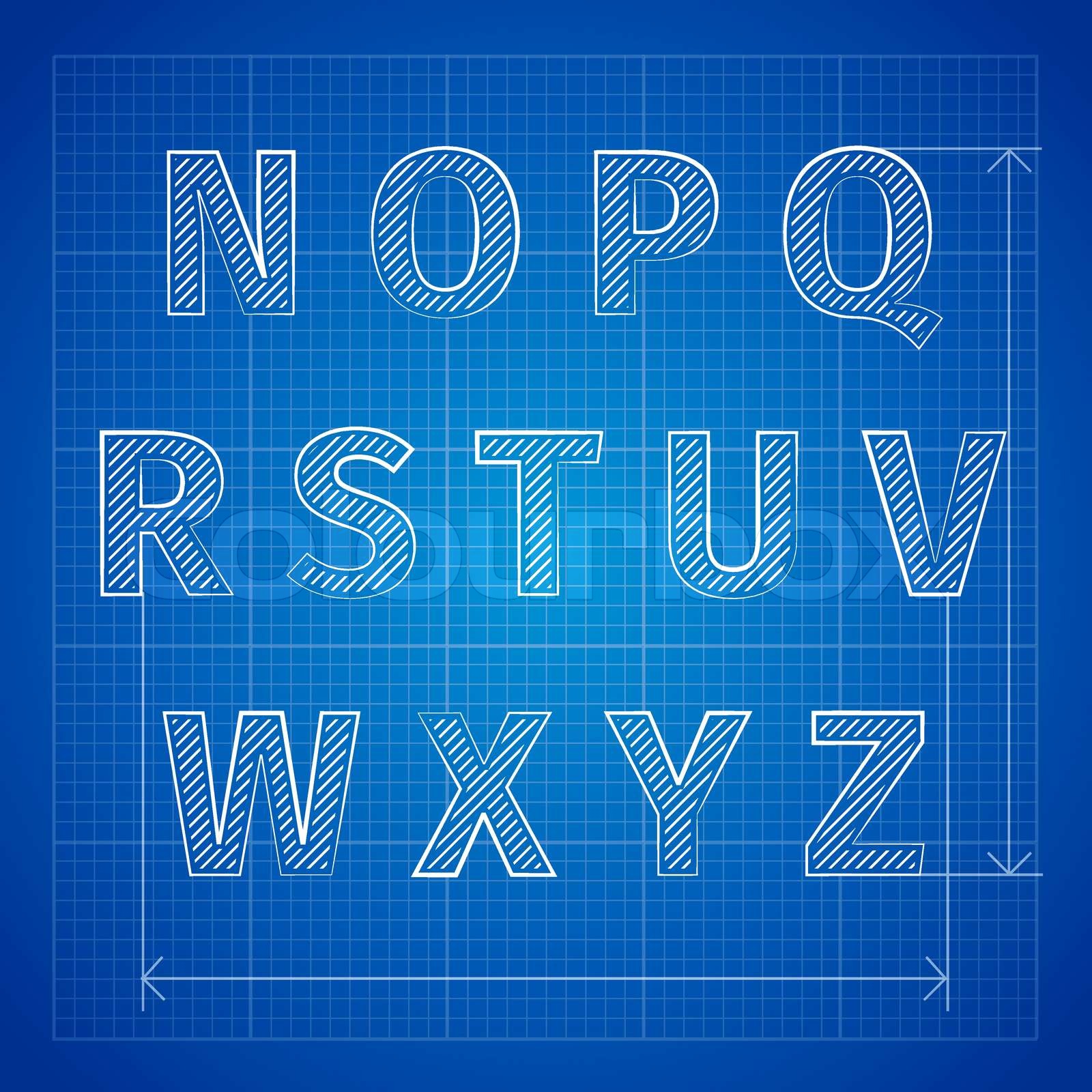 blueprint font | Stock vector | Colourbox