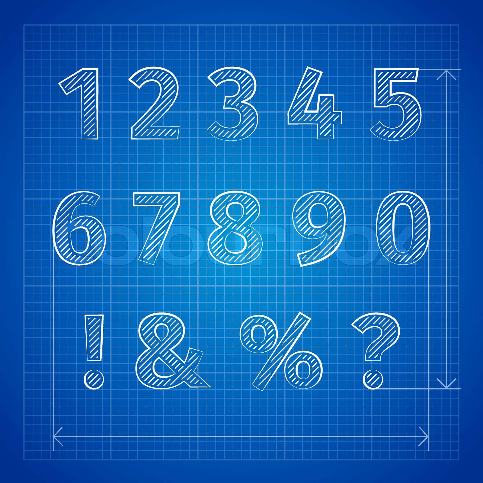 blueprint font | Stock vector | Colourbox