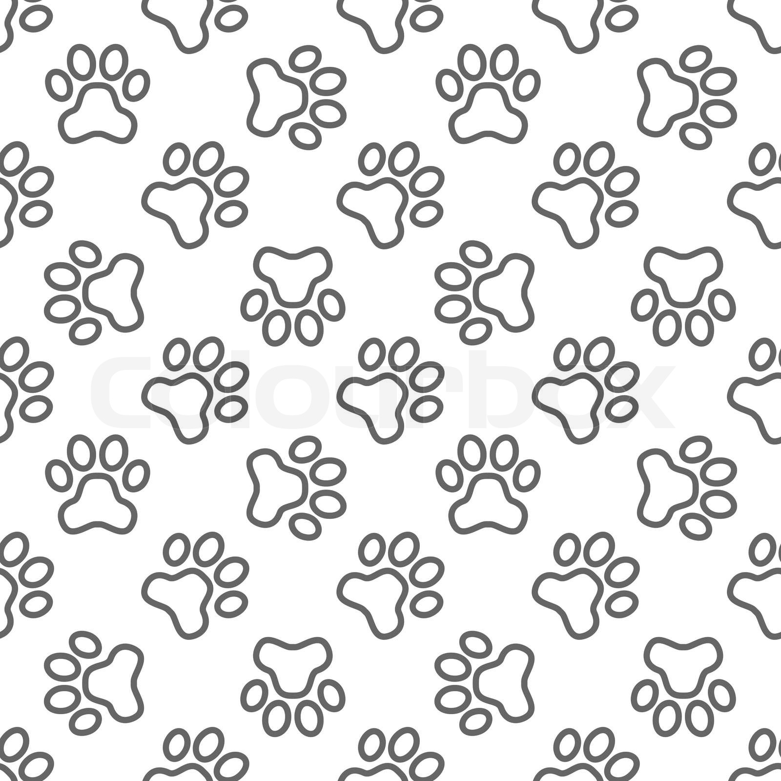 Pet paw pattern - vector seamless texture | Stock vector | Colourbox