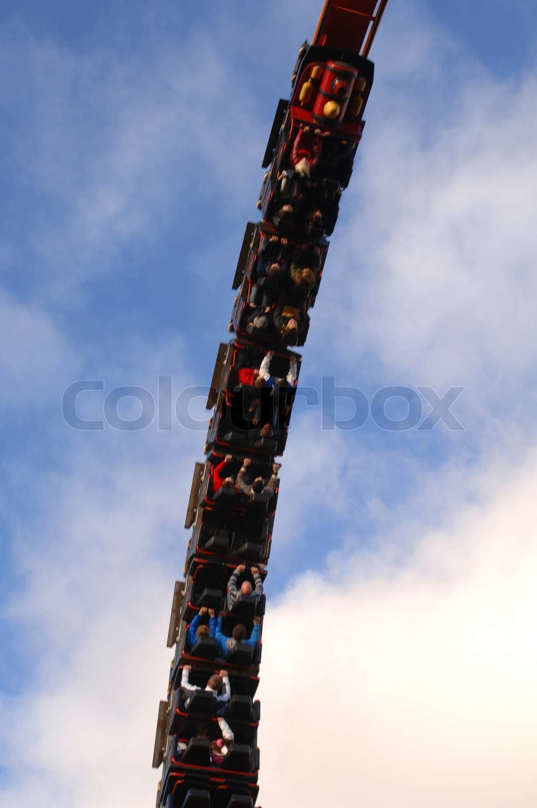 Low angle view of a roller coaster | Stock image | Colourbox