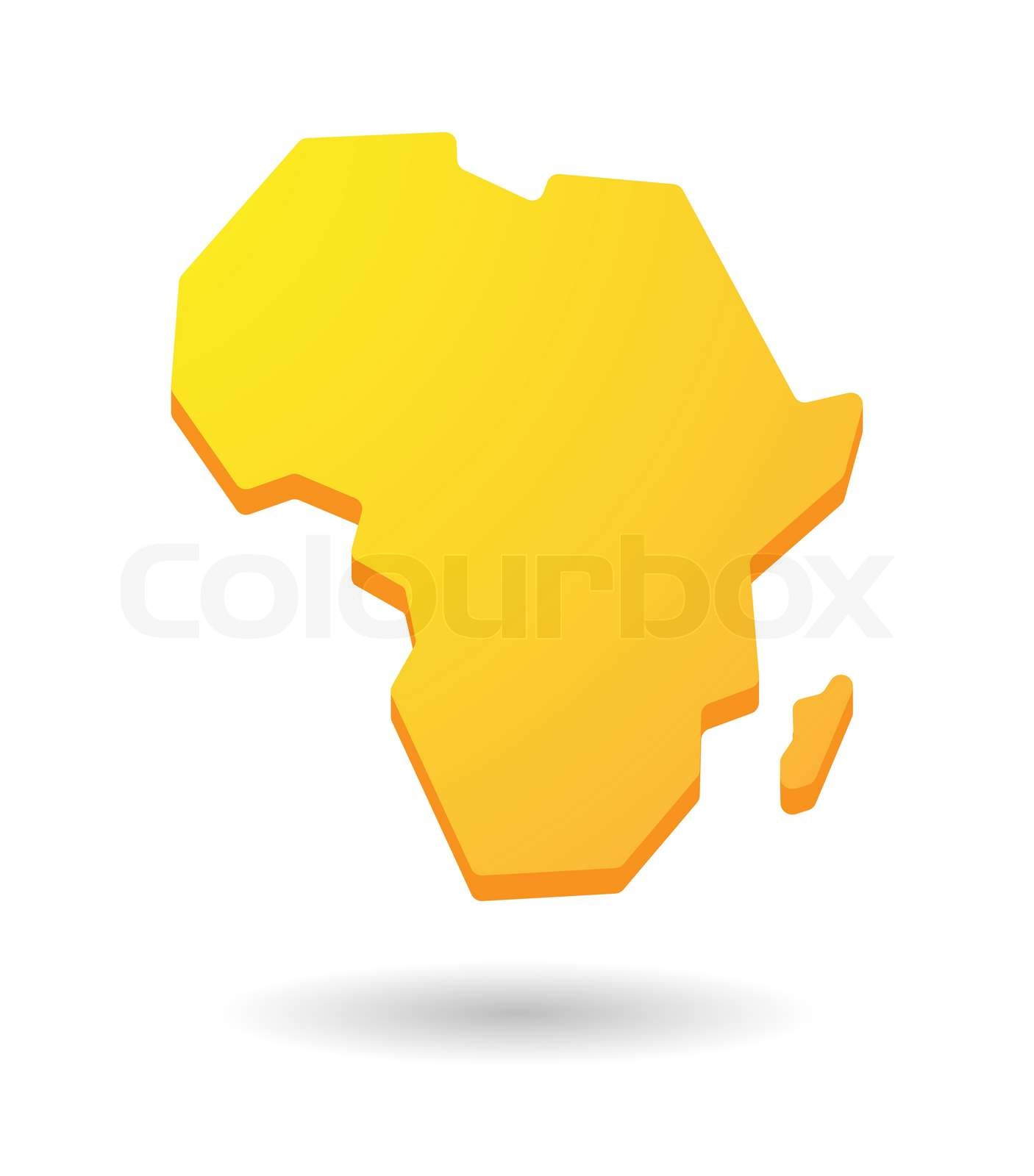 yellow Africa continent map icon | Stock vector | Colourbox