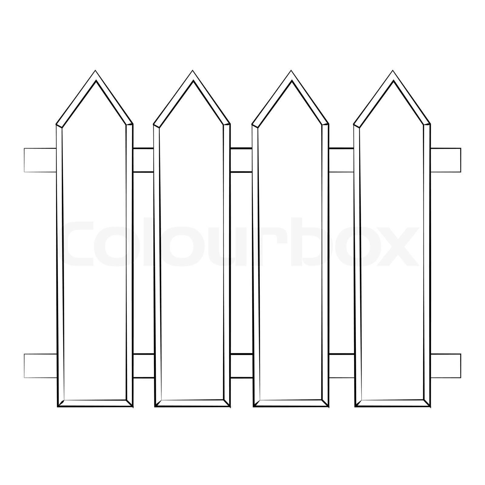 zaun, cartoon, weiß | Stock-Vektor | Colourbox