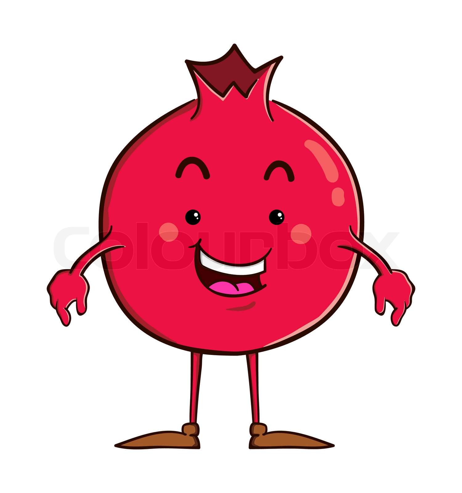 Pomegranate cartoon character | Stock vector | Colourbox