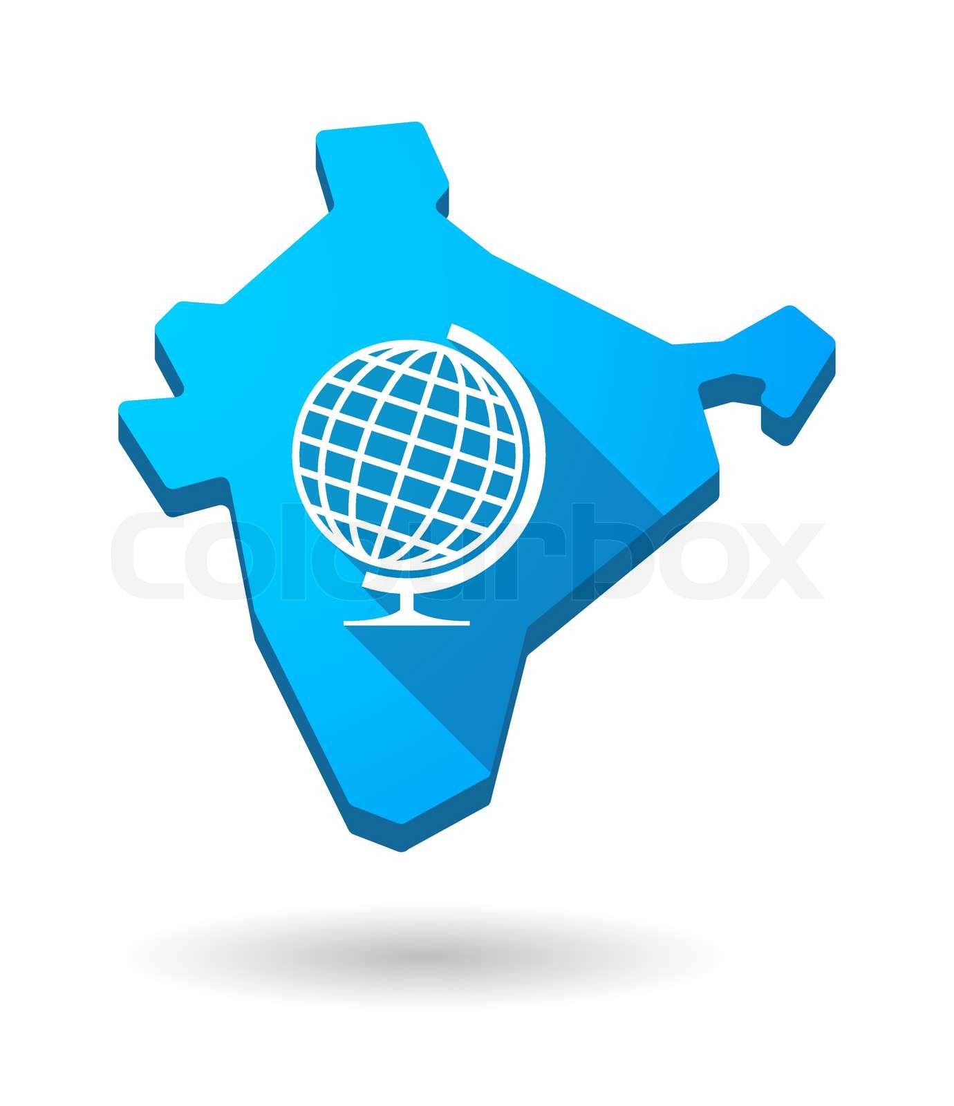 India map icon with a world glove | Stock vector | Colourbox