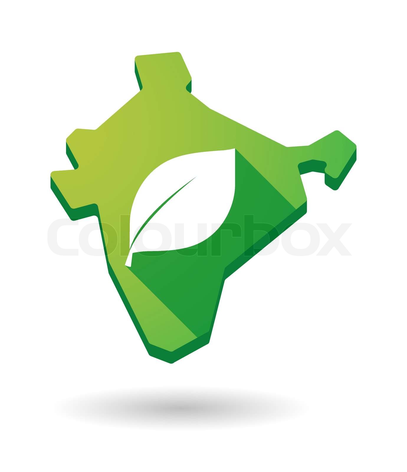 India map icon with a leaf | Stock vector | Colourbox