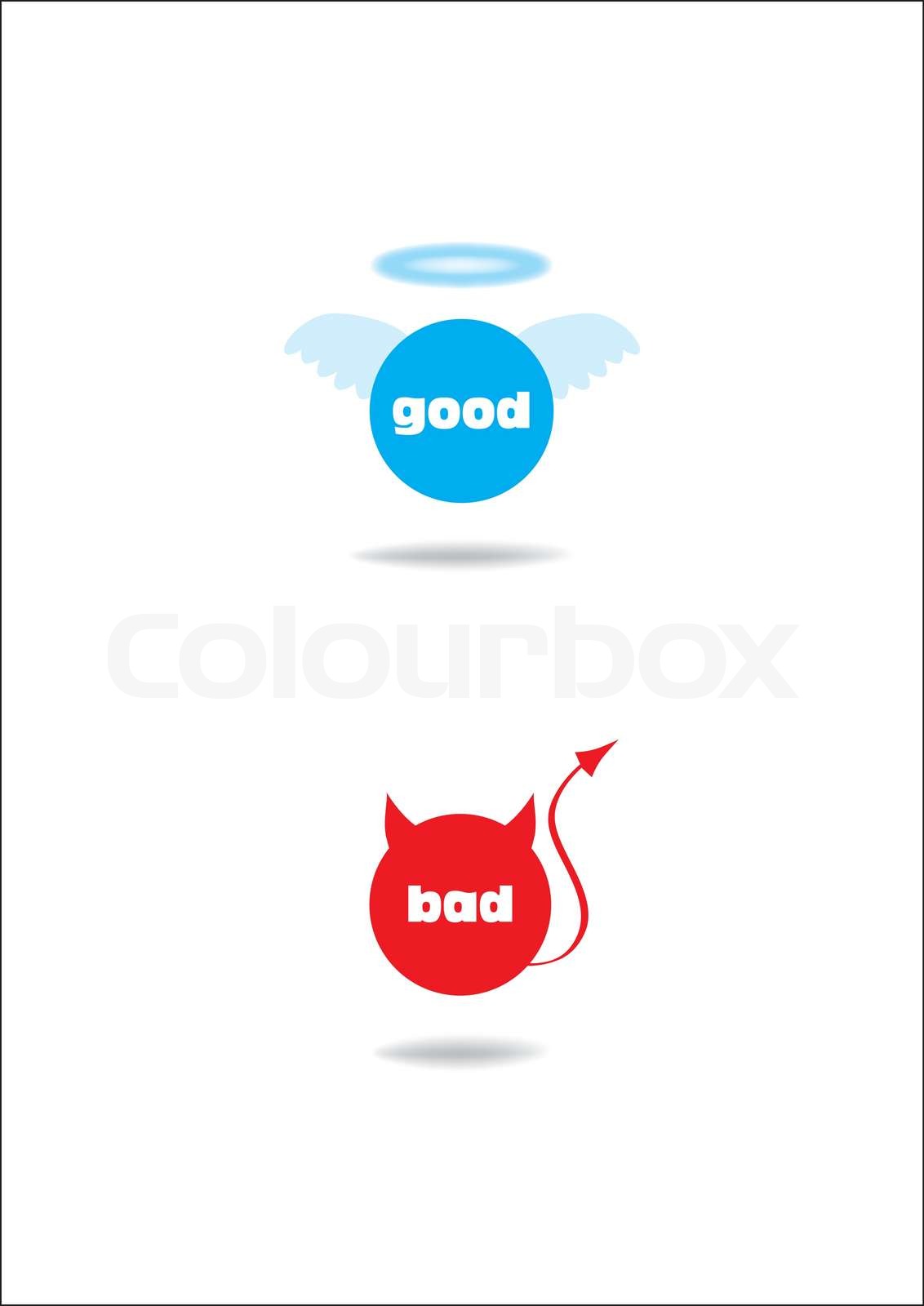 angel and devil symbol; good and bad | Stock vector | Colourbox