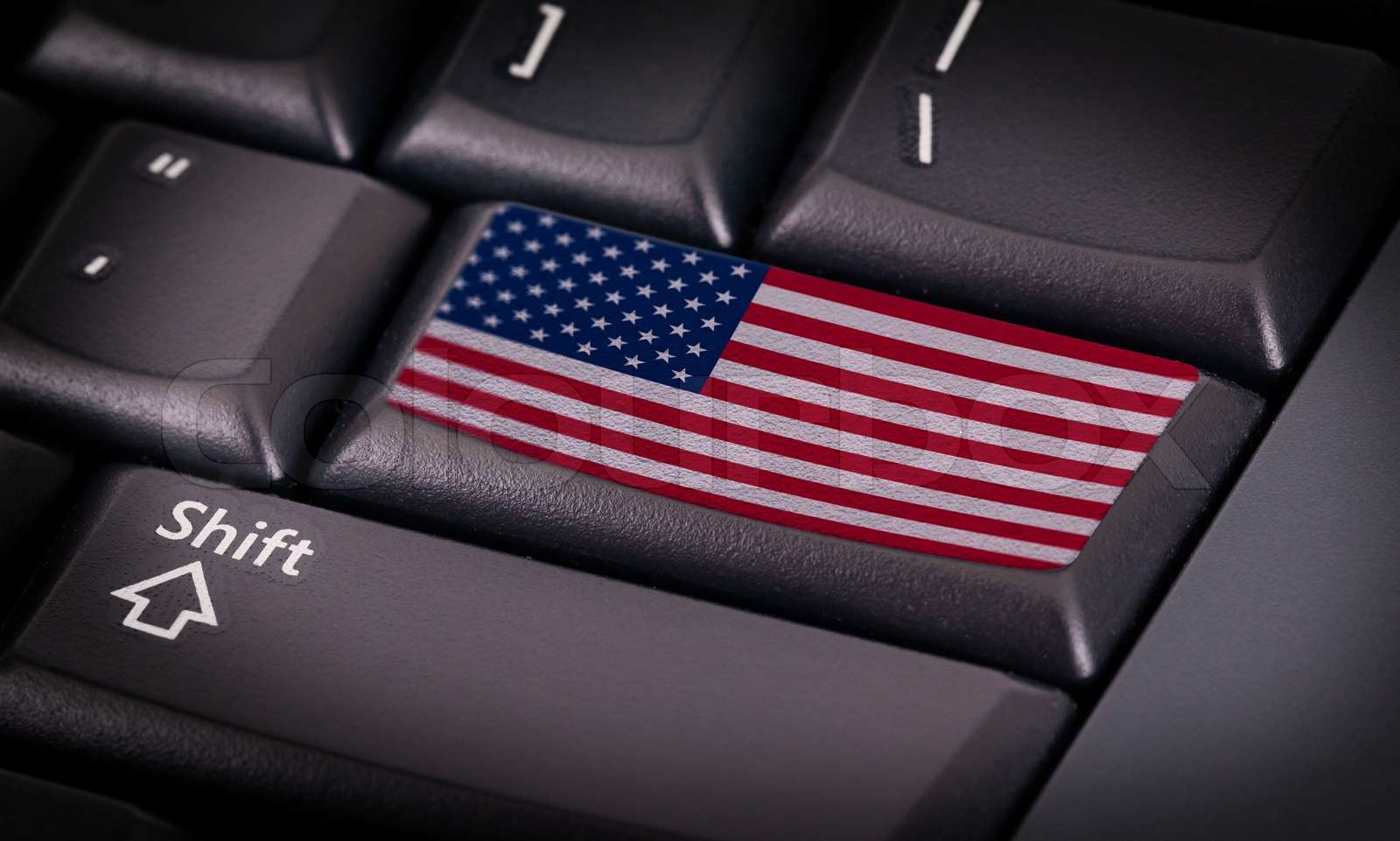 Flag on keyboard | Stock image | Colourbox