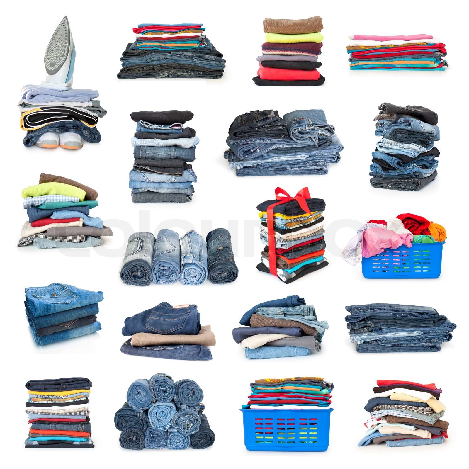 clothes collection isolated on white | Stock image | Colourbox