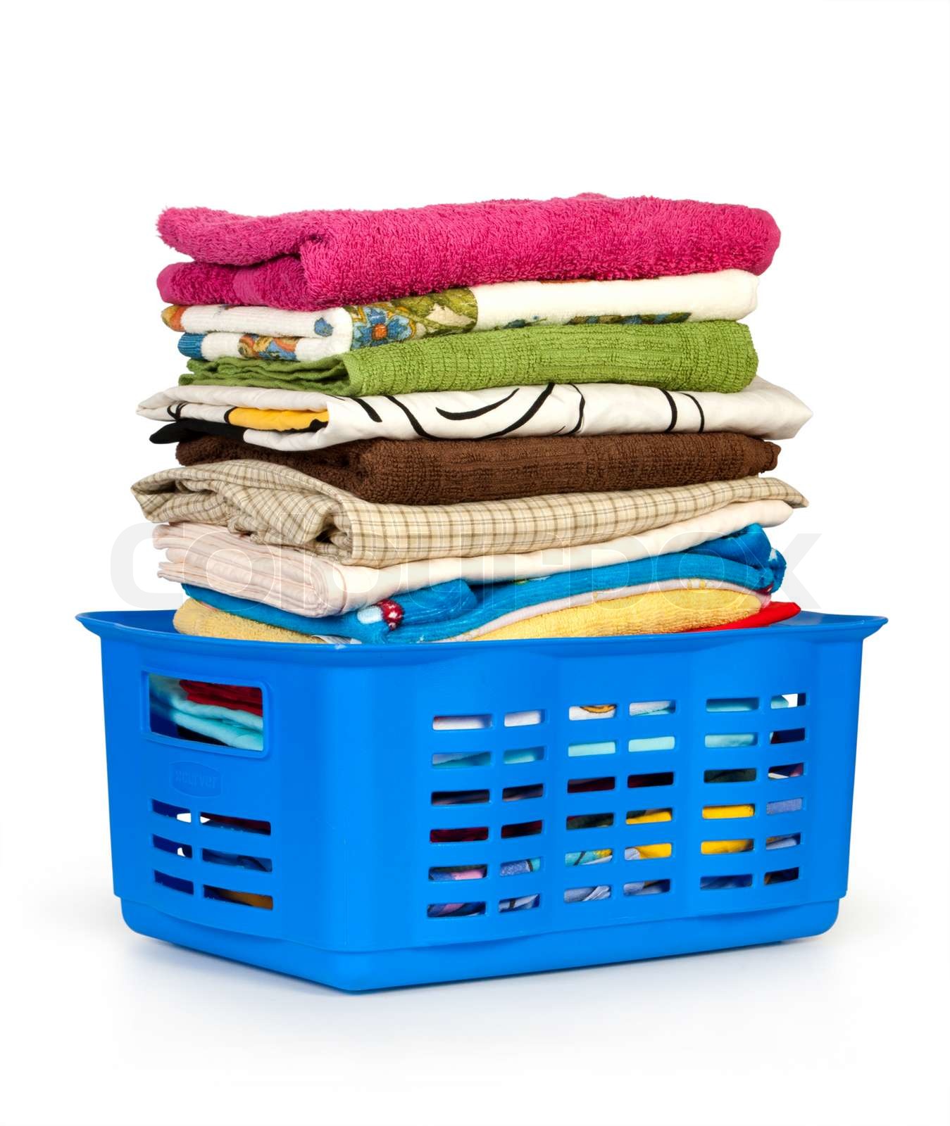 stack of clothing isolated on white | Stock image | Colourbox