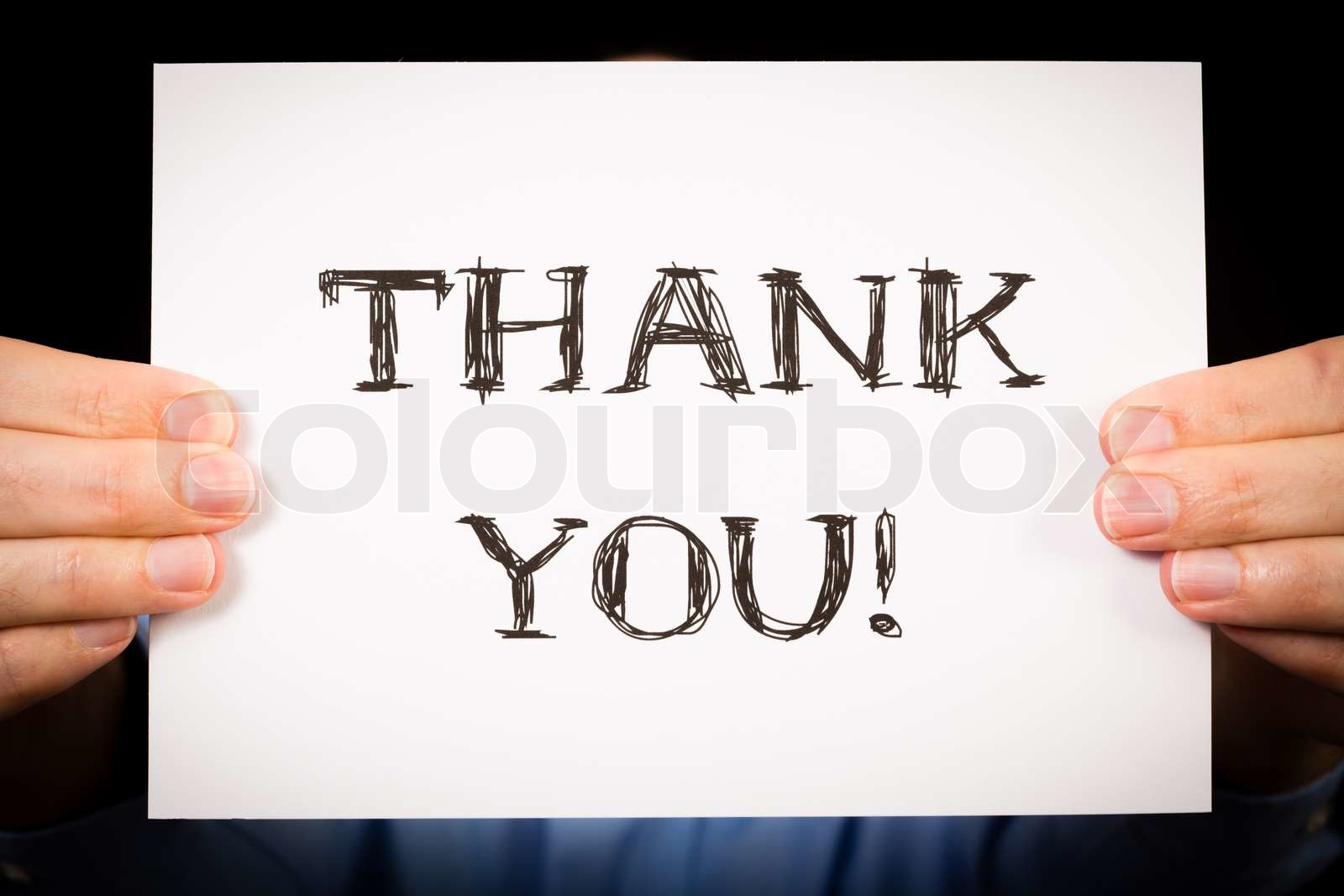 Man with Thank You sign | Stock image | Colourbox
