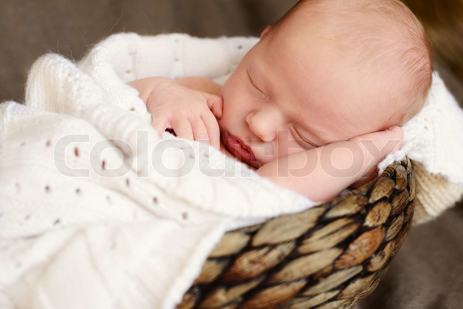 Sleeping Sweet Newborn Stock Image Colourbox
