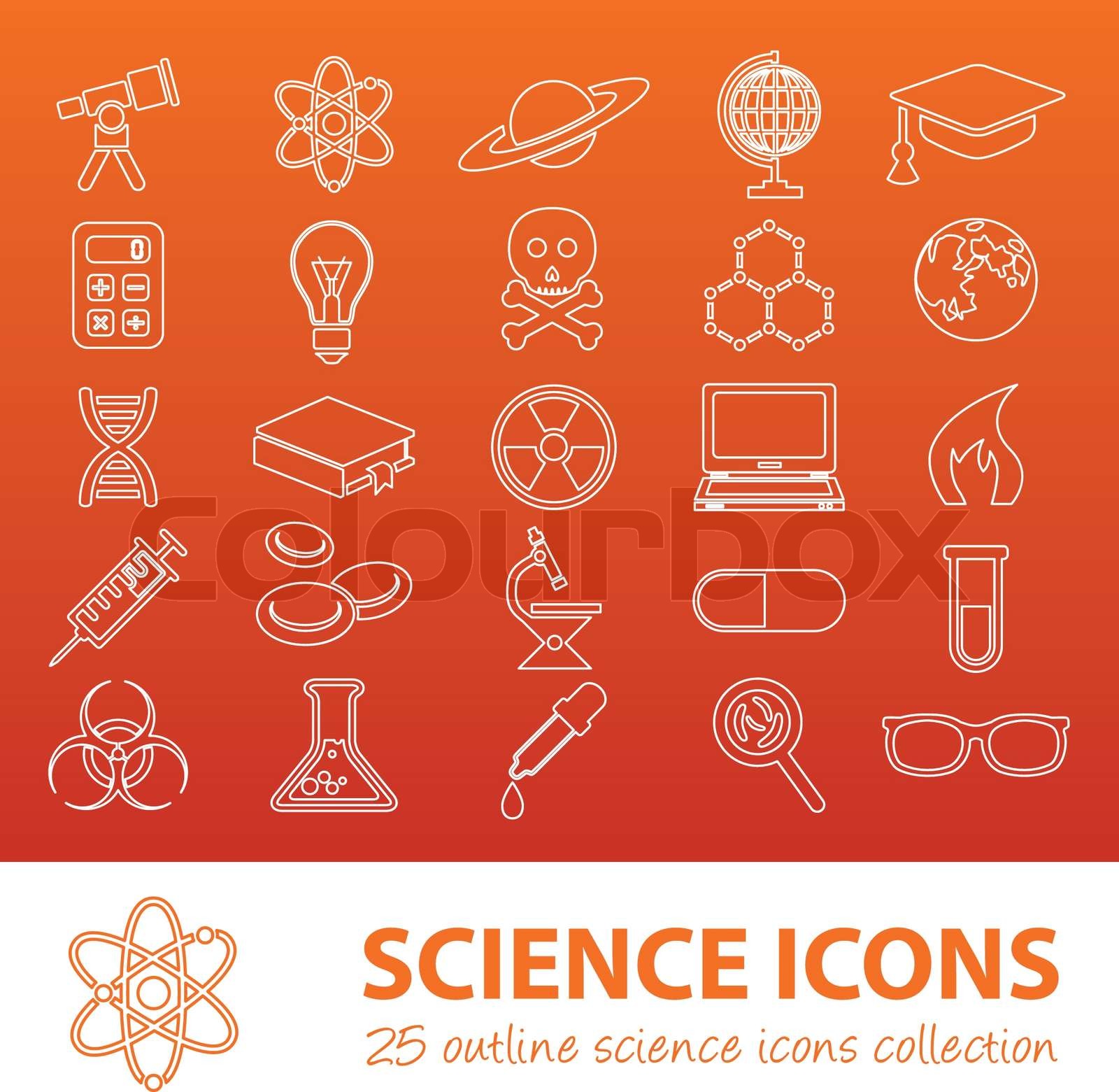 science outline icons | Stock vector | Colourbox