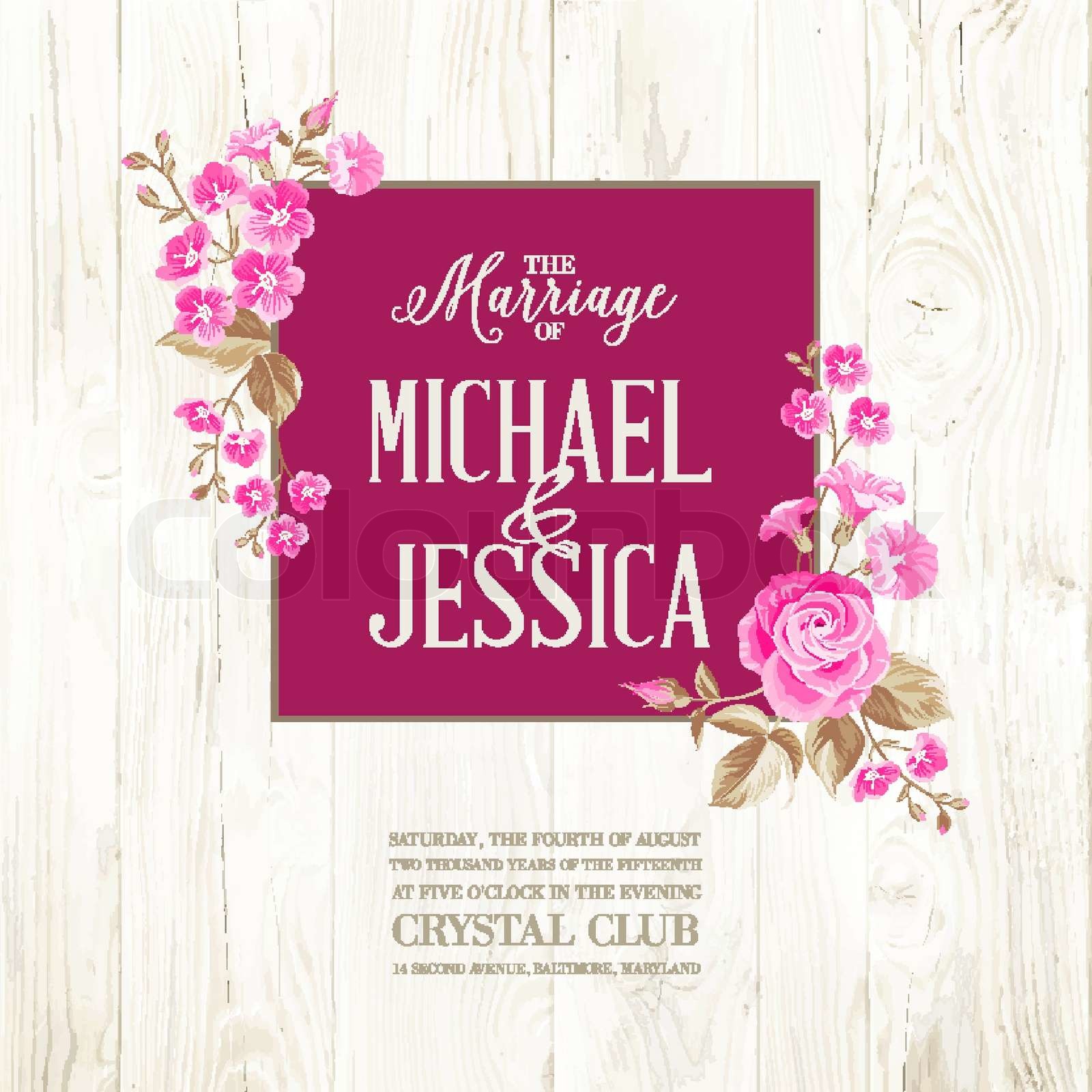 Marriage card. | Stock vector | Colourbox