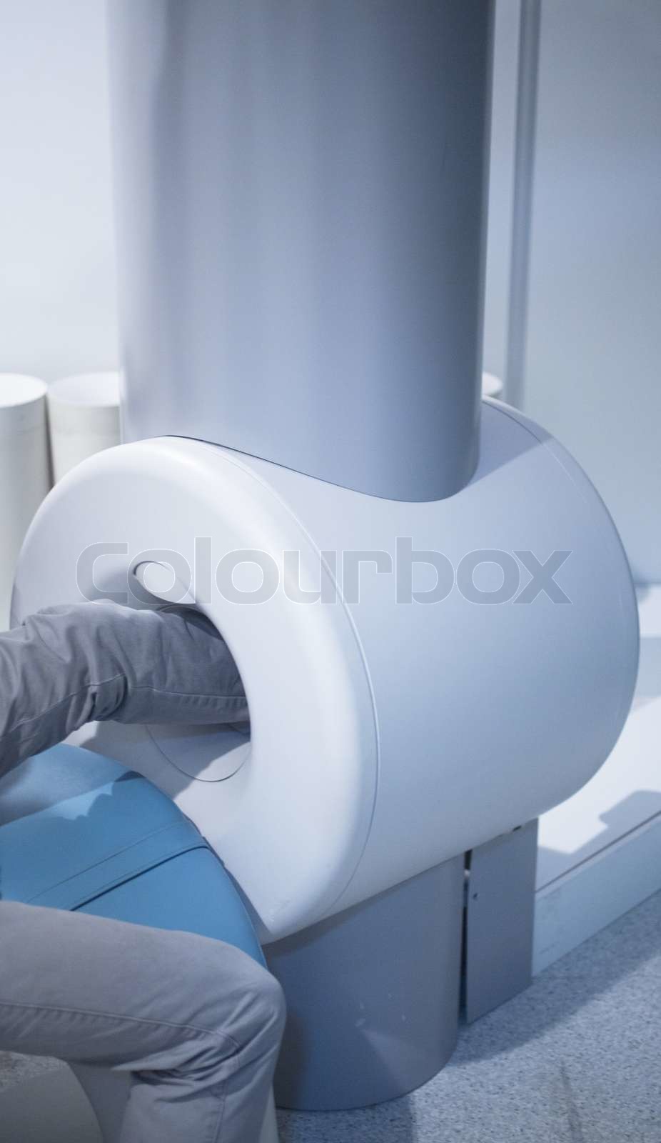 Patient leg in fully open MRI CAT Scan | Stock image | Colourbox