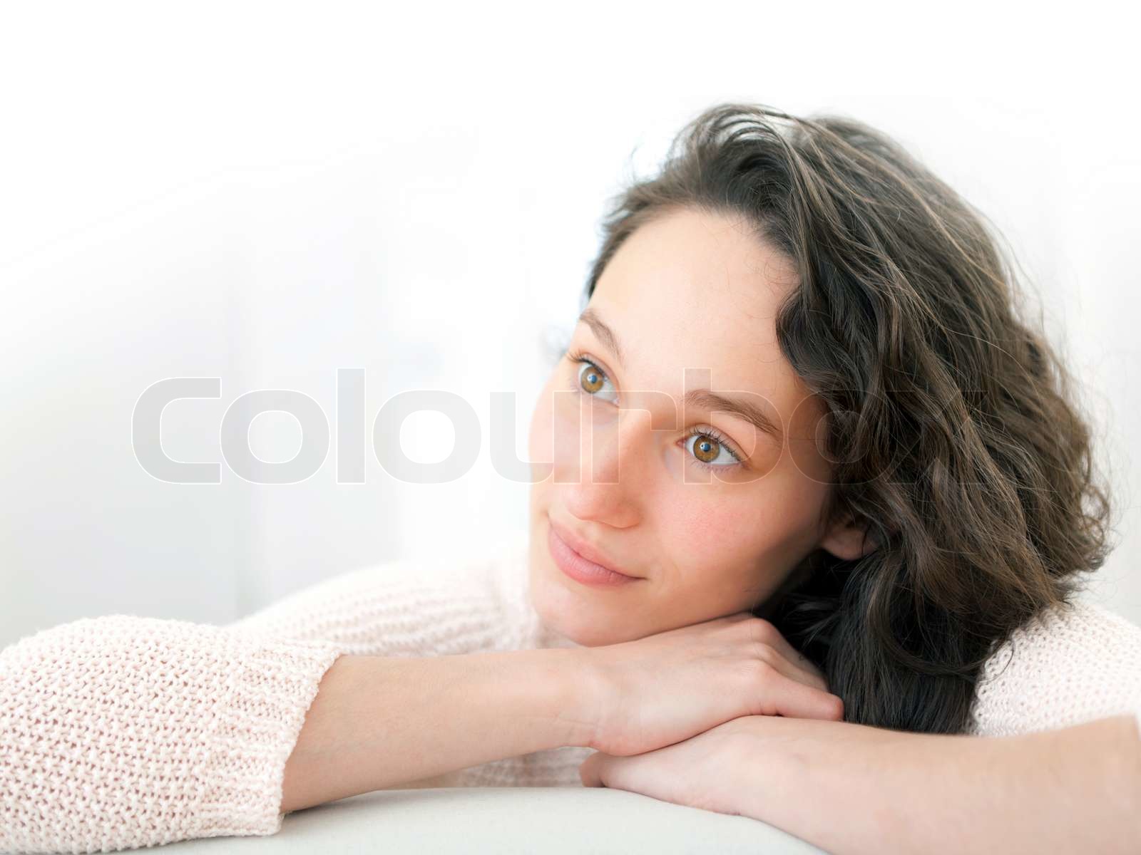 dame, glad, op | Stock foto | Colourbox