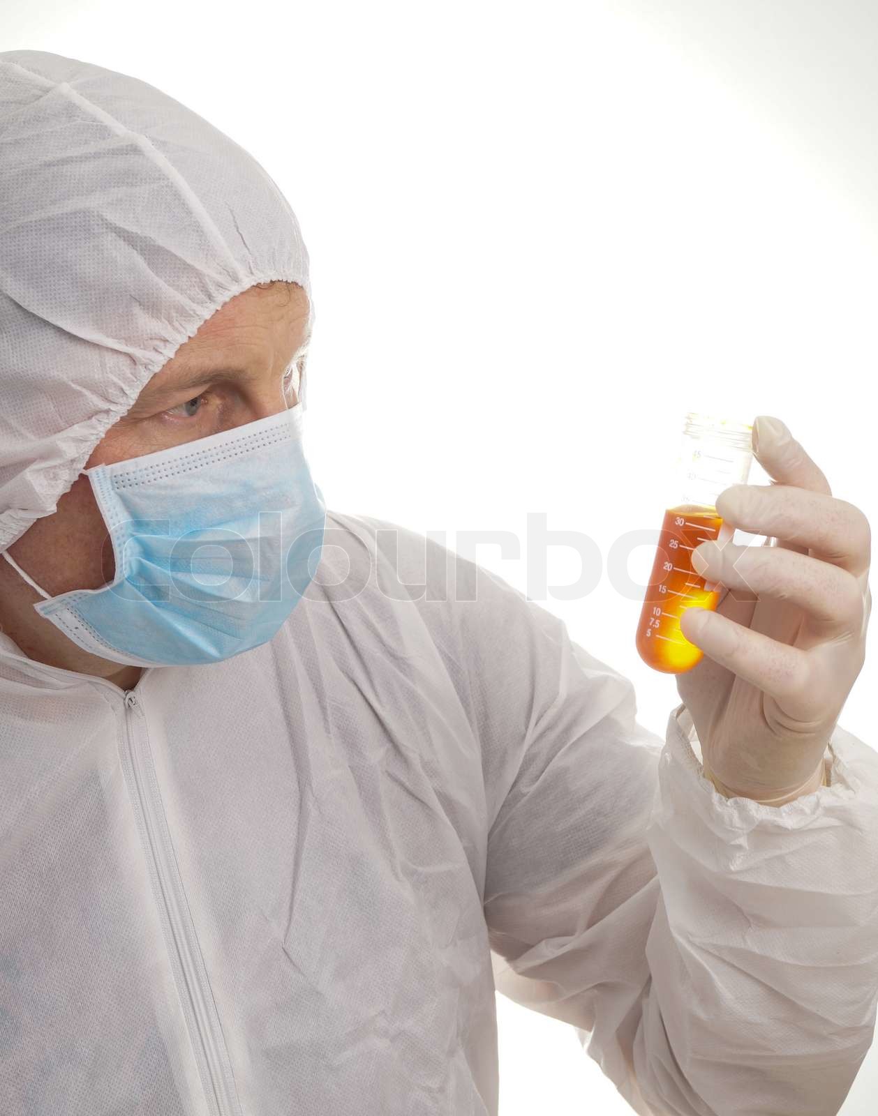 Man testing lab sample | Stock image | Colourbox