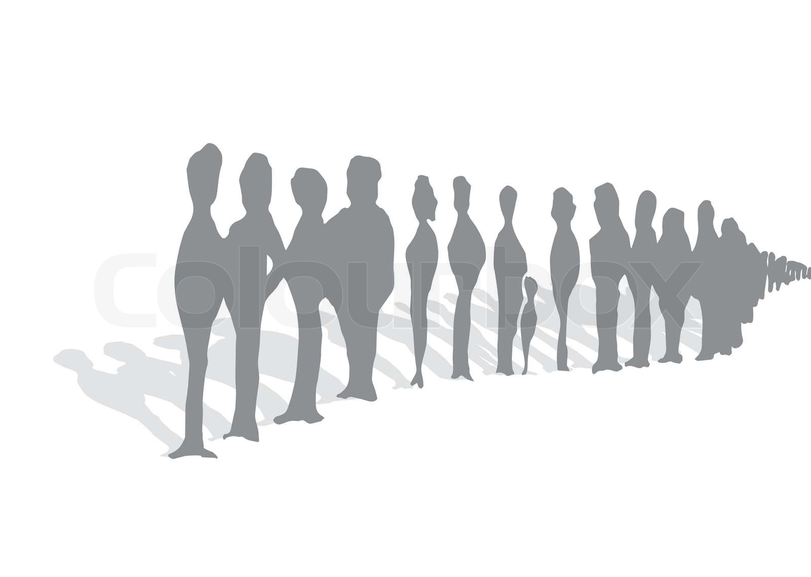Endless queue of people | Stock vector | Colourbox