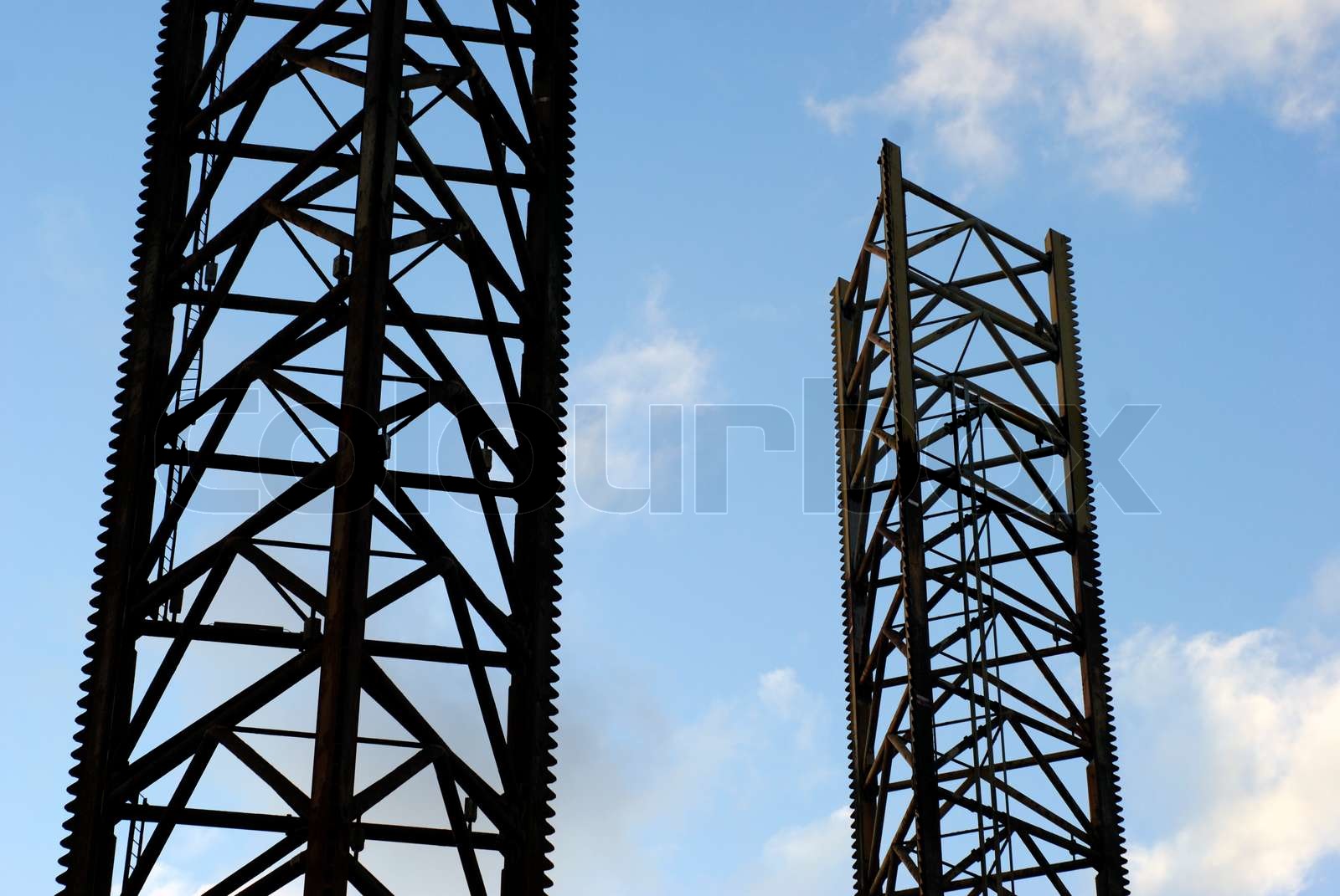Two oil rig legs. | Stock image | Colourbox
