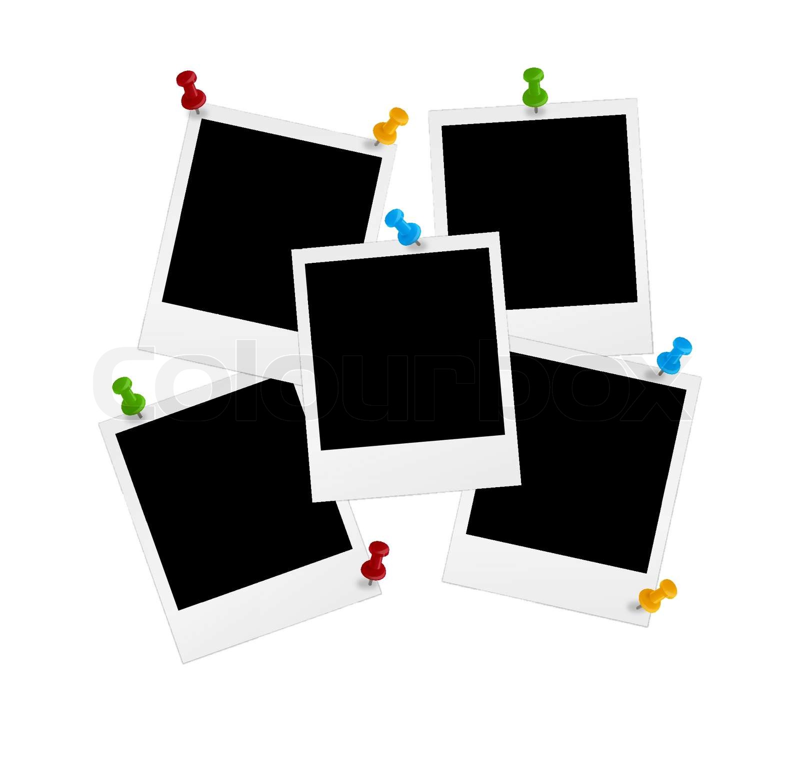 Polaroids with pin | Stock vector | Colourbox