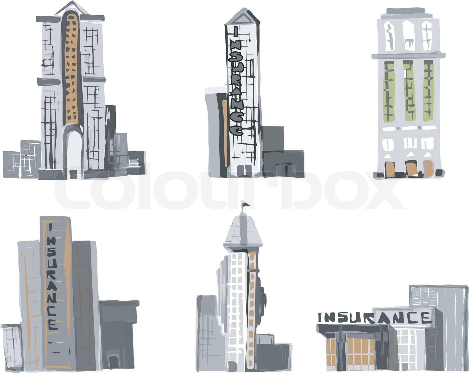 Commercial Buildings. | Stock vector | Colourbox