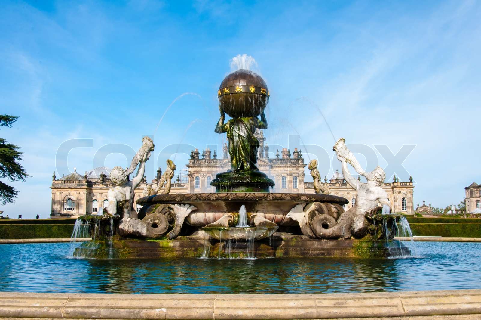 Atlas Fountain at Castle Howard, North Yorkshire, UK | Stock image ...