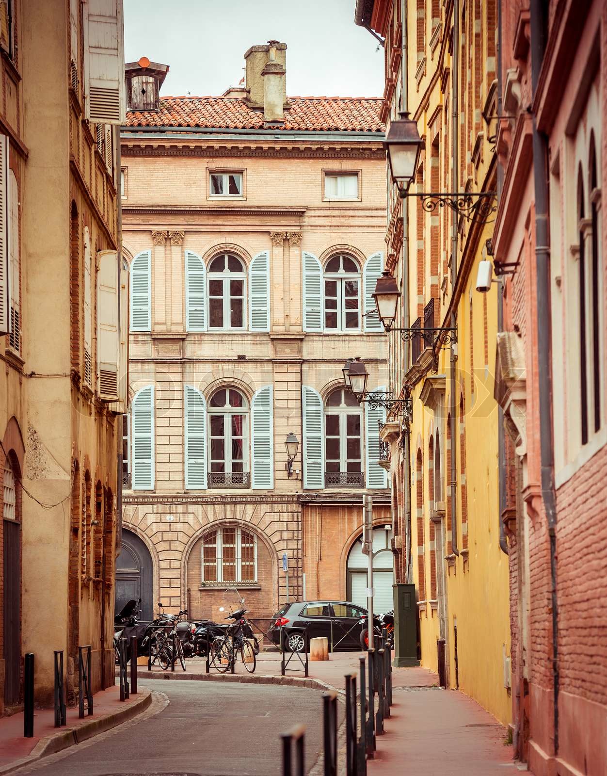 street with old buildings in Toulouse | Stock image | Colourbox