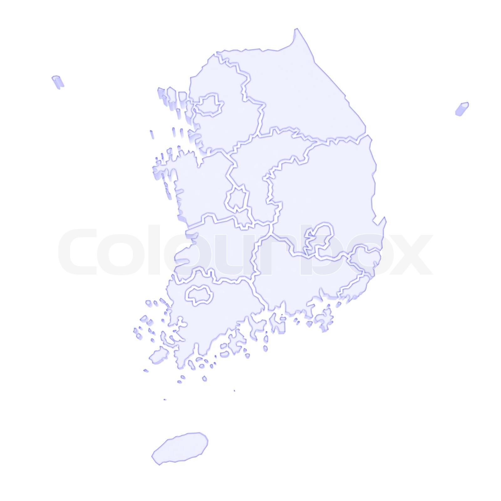 Map of South Korea | Stock image | Colourbox