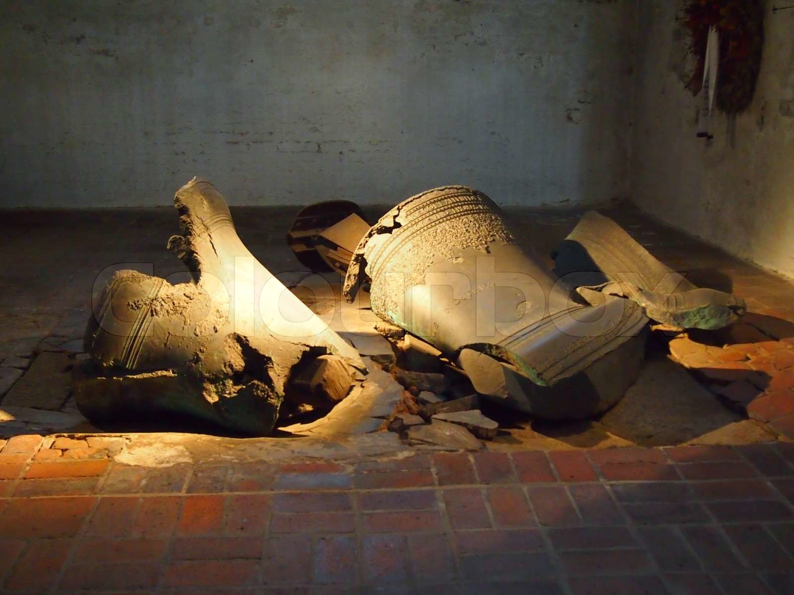 the broken bells in St. Mary's Church in Lübeck - they were destroyed ...