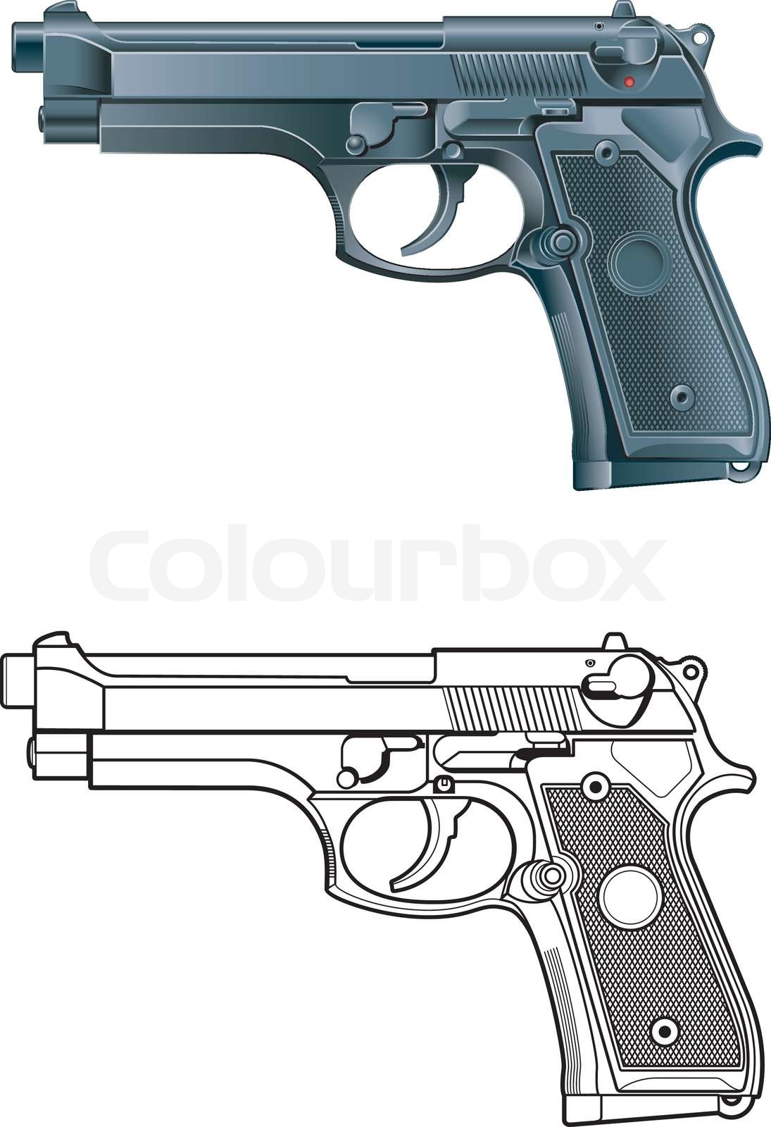 9mm Pistol Beretta Drawing