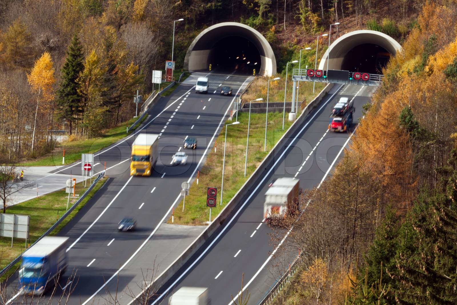Tunnel on the Tauern motorway in Austria. Transit highway | Stock image ...