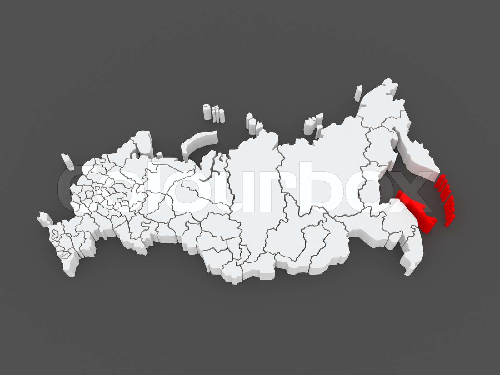 Map of the Russian Federation. Sakhalin Region. | Stock image | Colourbox
