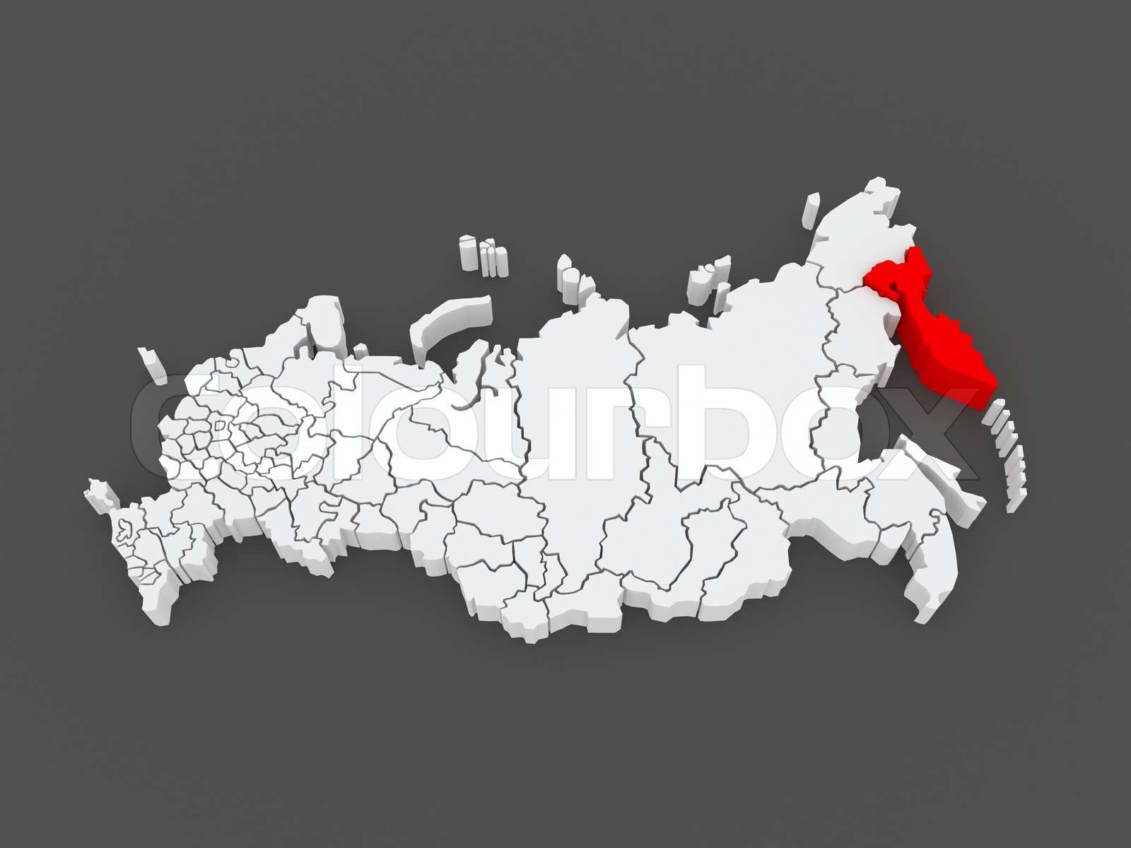 Map of the Russian Federation. Kamchatka Krai. | Stock image | Colourbox