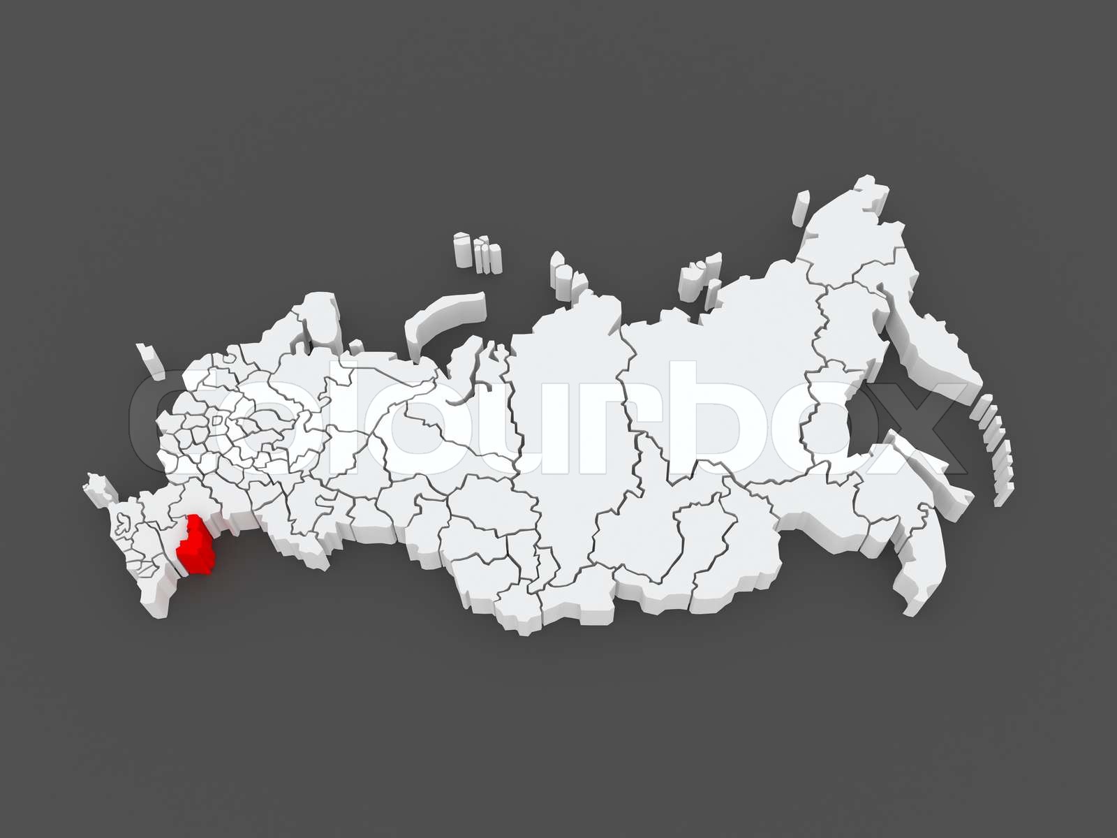 Map of the Russian Federation. Astrakhan region. | Stock image | Colourbox