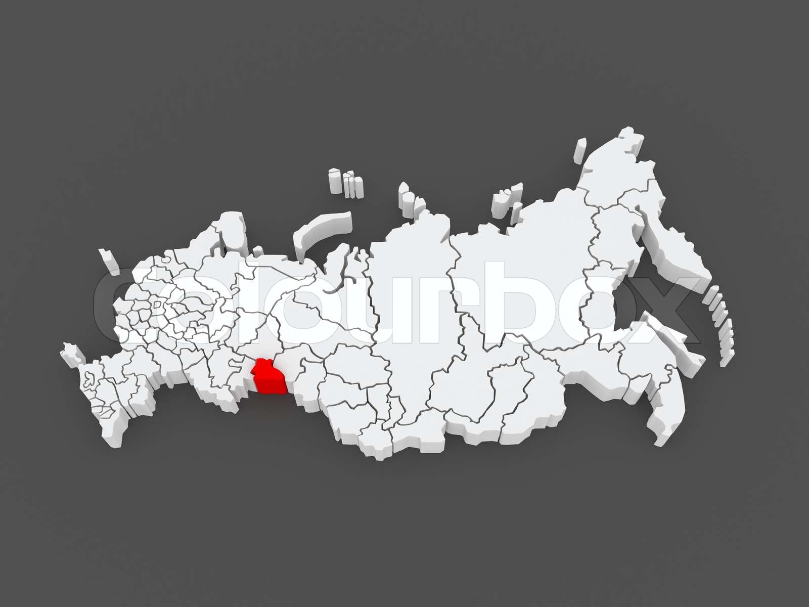 Map of the Russian Federation. Kurgan region. | Stock image | Colourbox