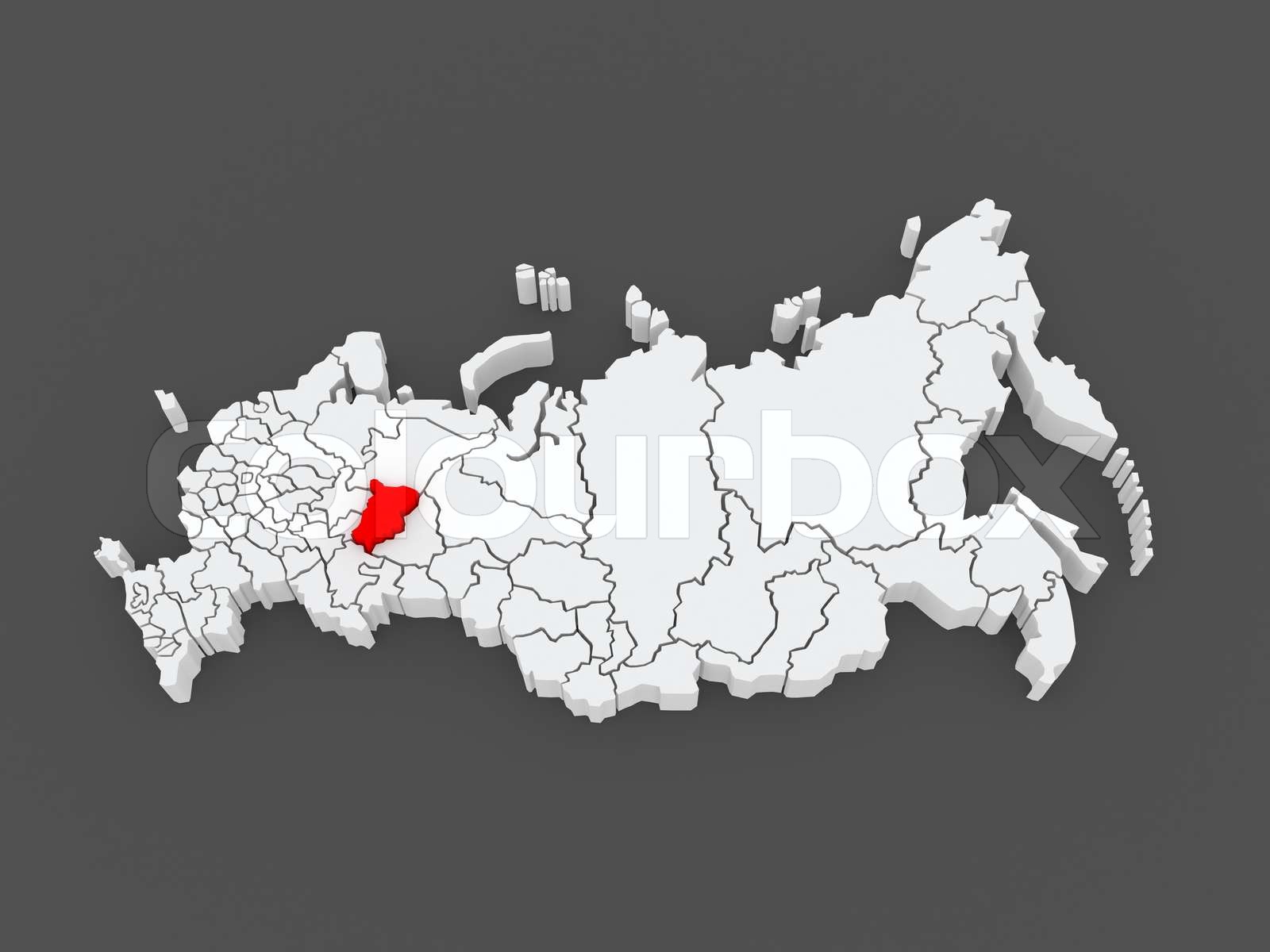 Map of the Russian Federation. Perm Krai. | Stock image | Colourbox