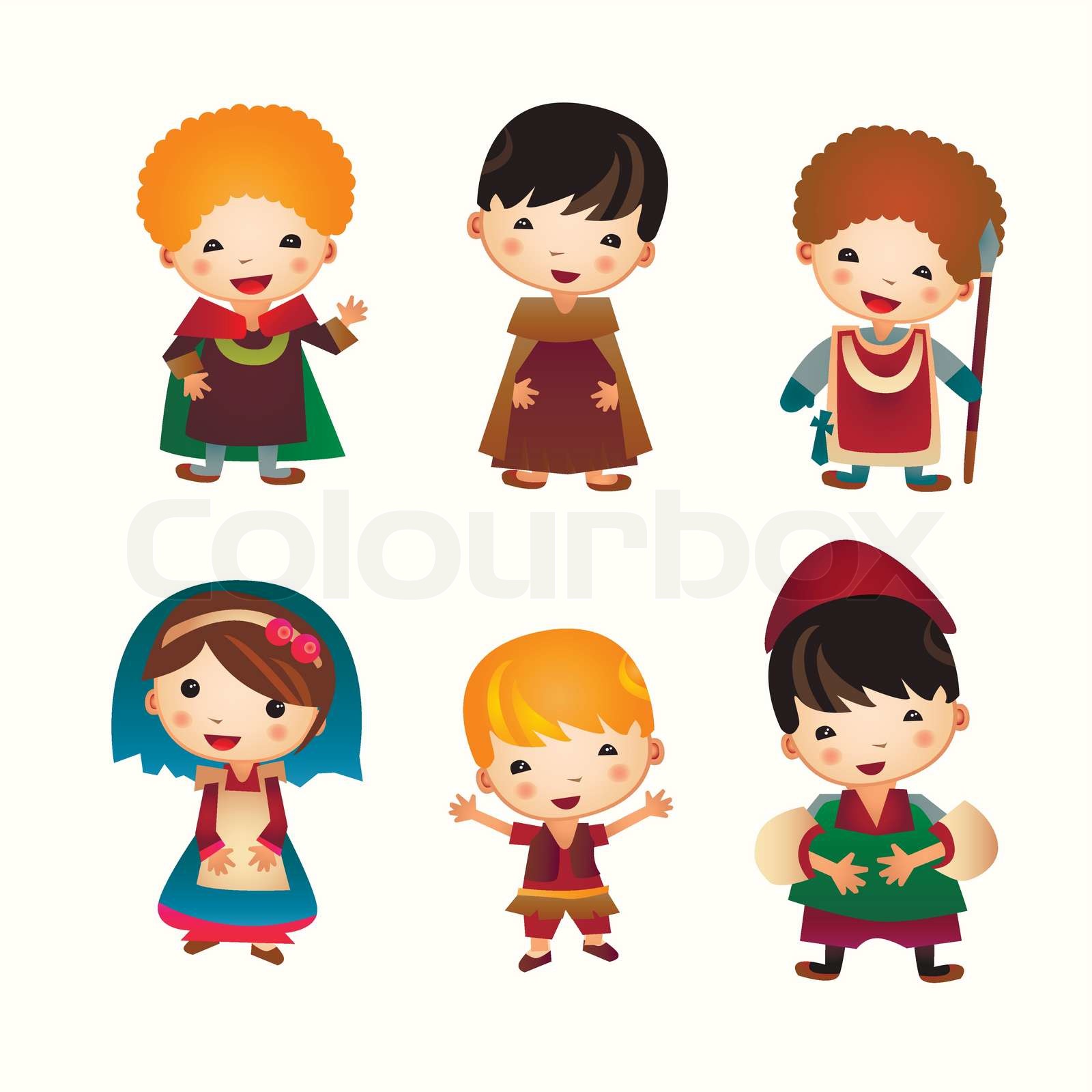 Cartoon Medieval people icon. Set | Stock vector | Colourbox