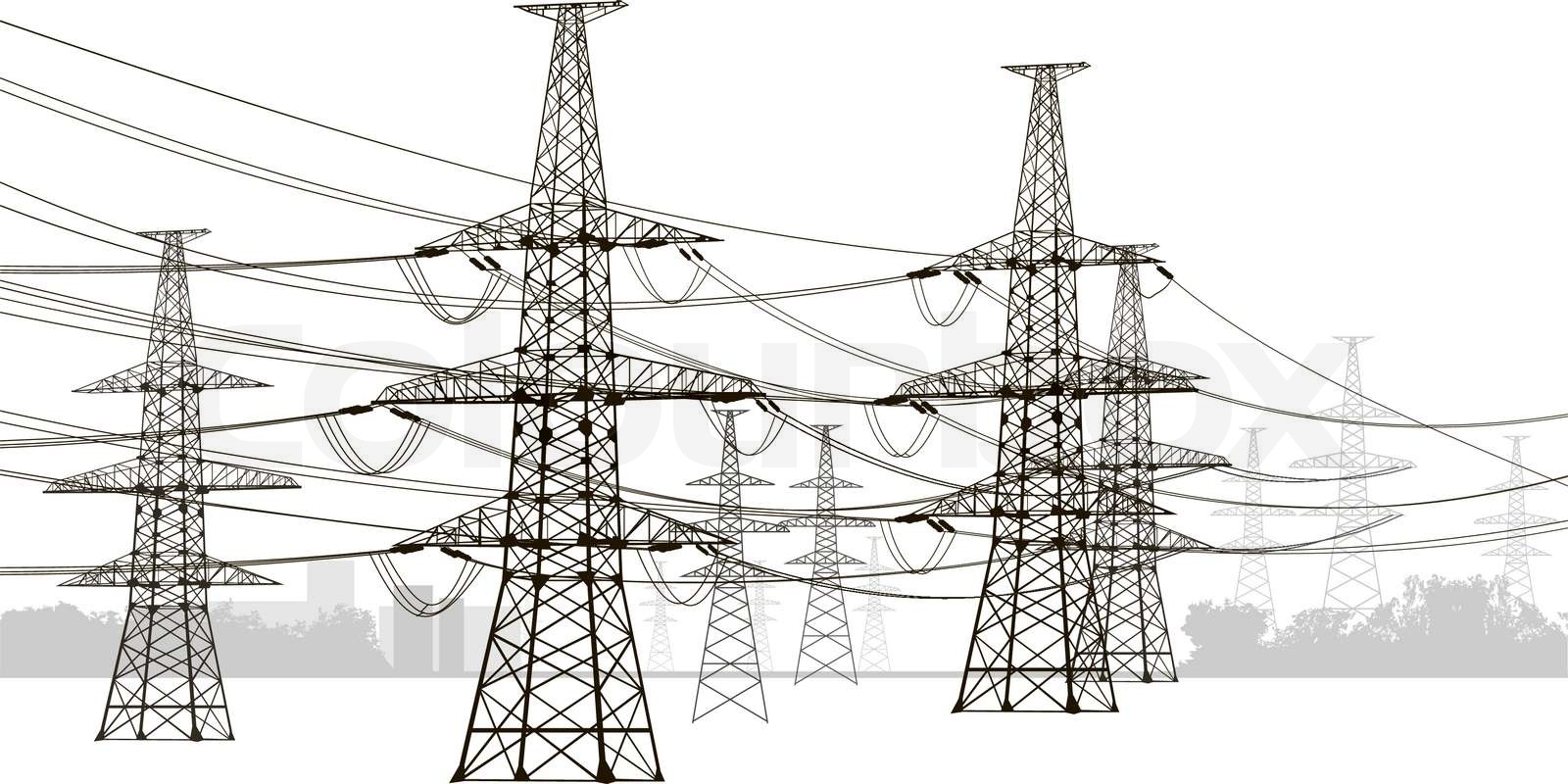 power lines | Stock vector | Colourbox