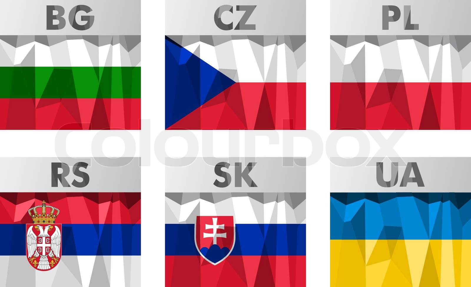 Slavic countries flags | Stock vector | Colourbox