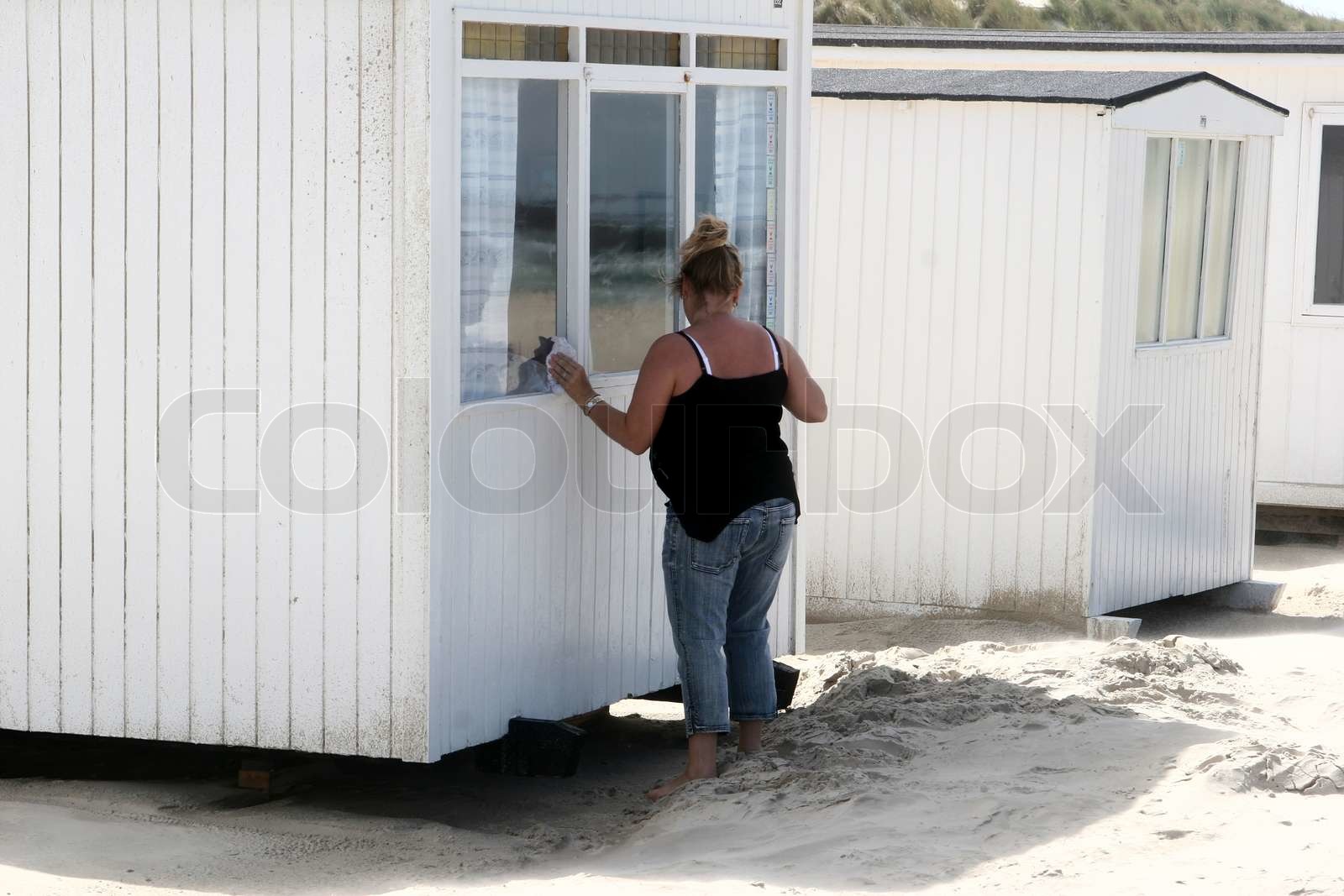 summer in denmark:beach houses | Stock image | Colourbox