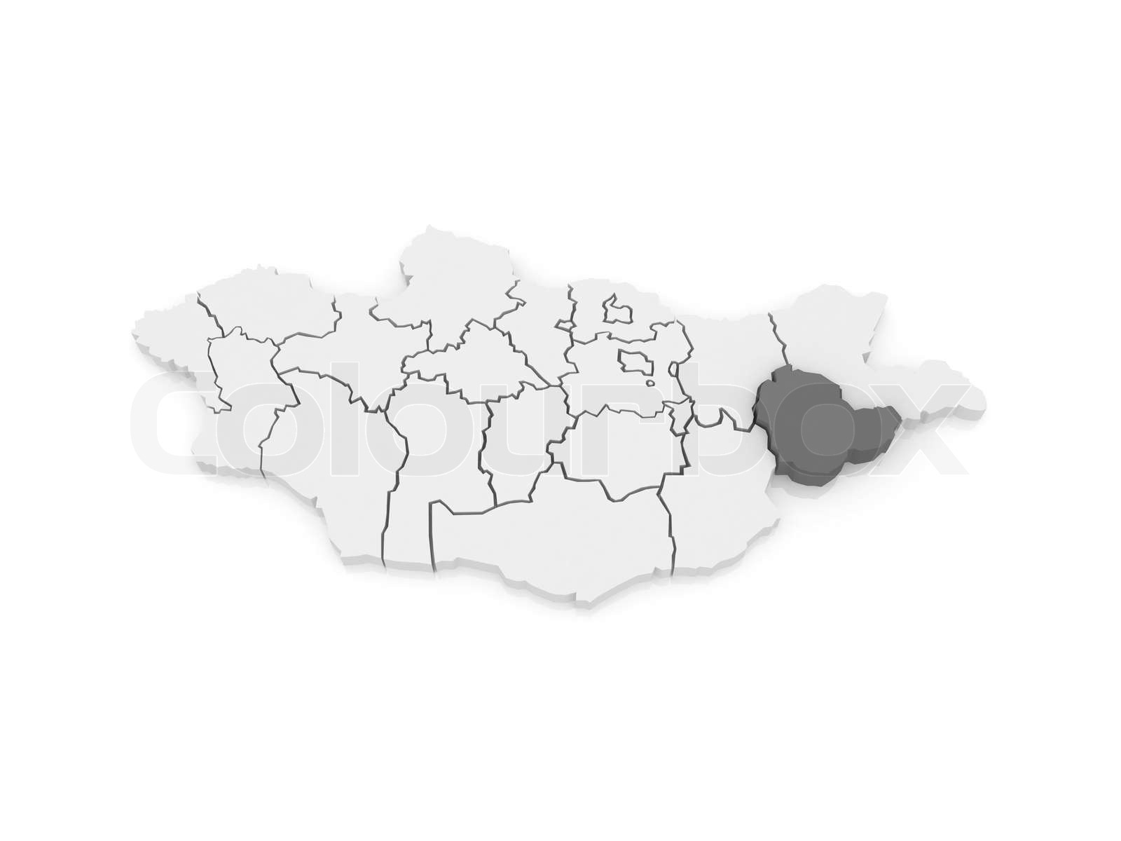 Map of Sukhbaatar. Mongolia. | Stock image | Colourbox