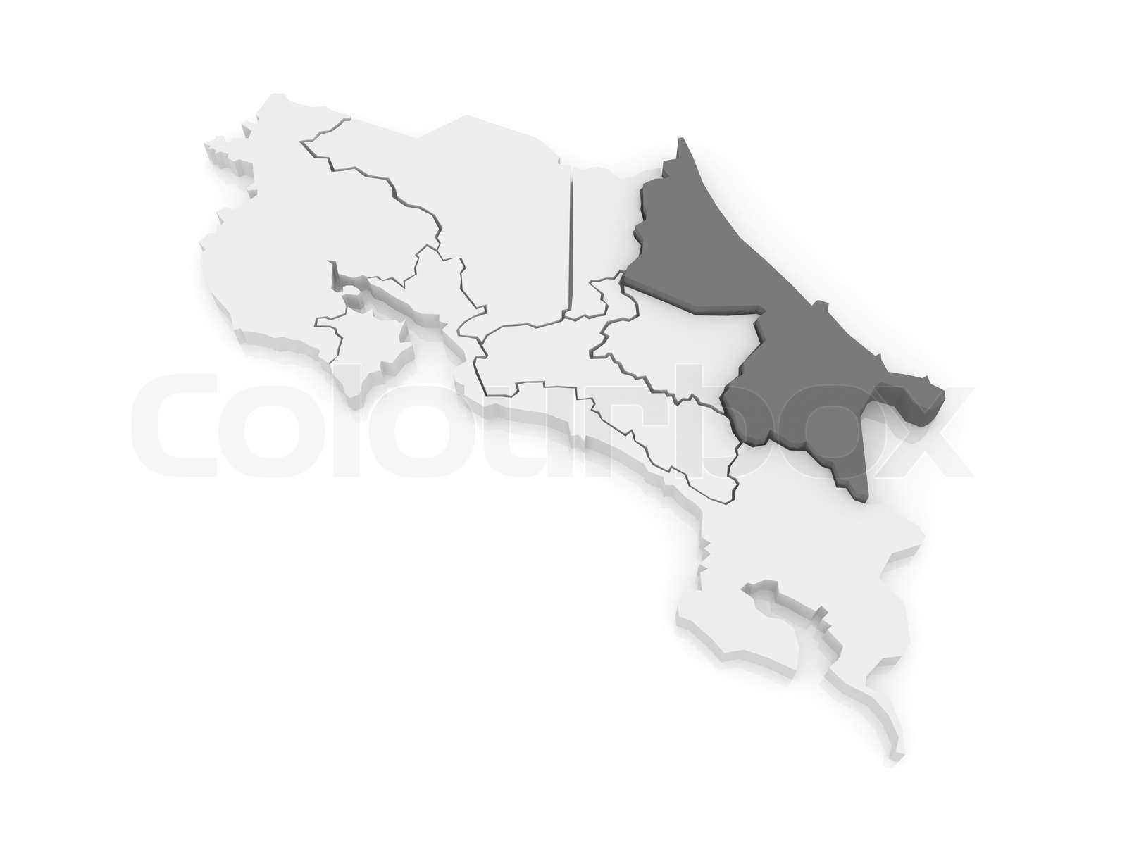 Map of Limon. Costa Rica. | Stock image | Colourbox