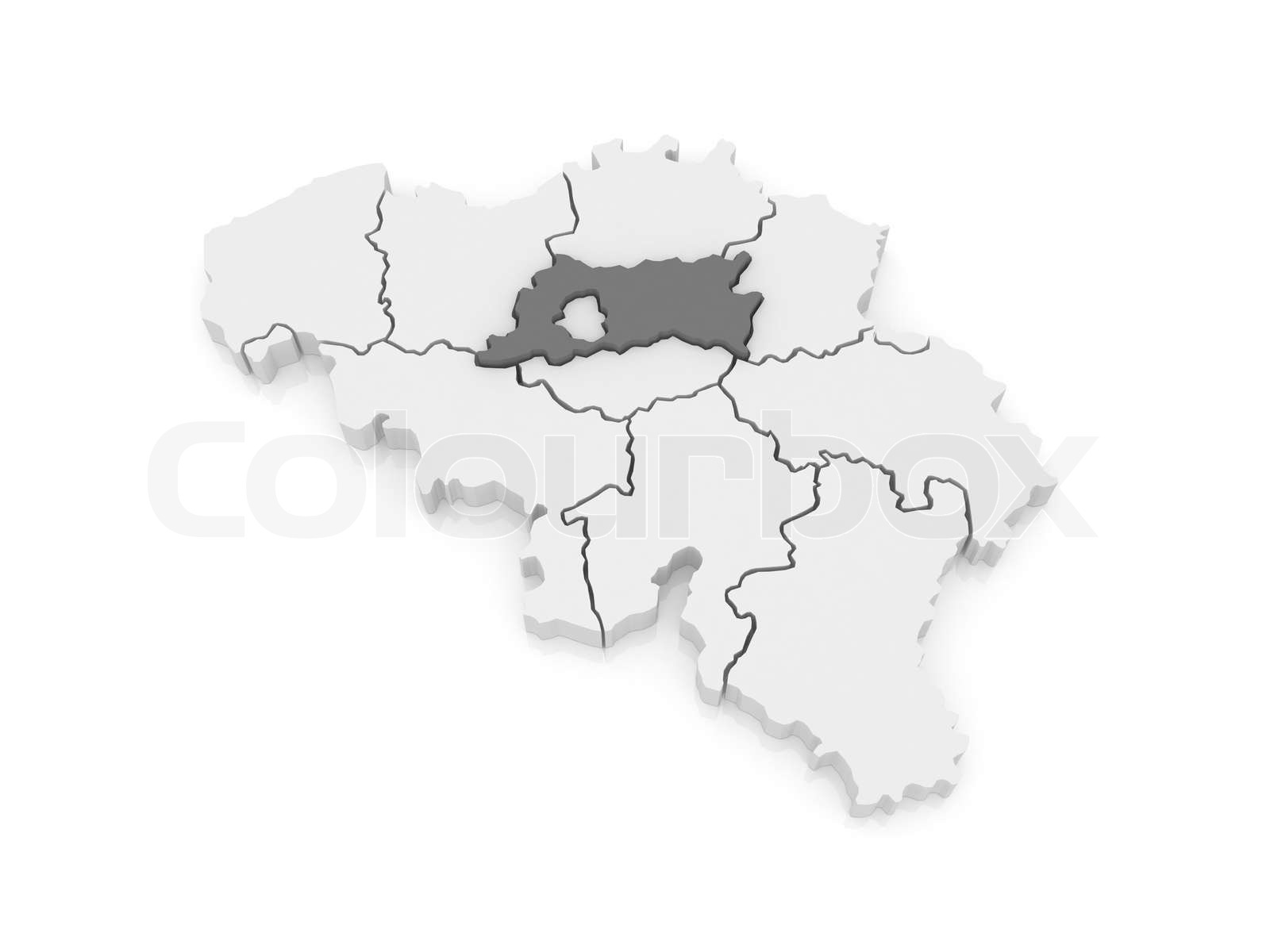 Map of Flemish Brabant. Belgium. | Stock image | Colourbox