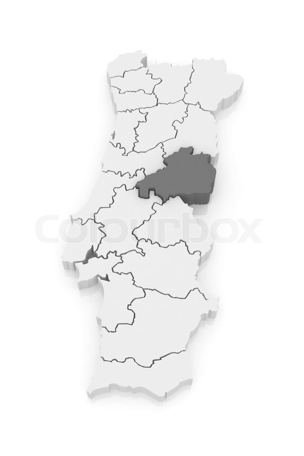 Map of Castelo Branco. Portugal. | Stock image | Colourbox