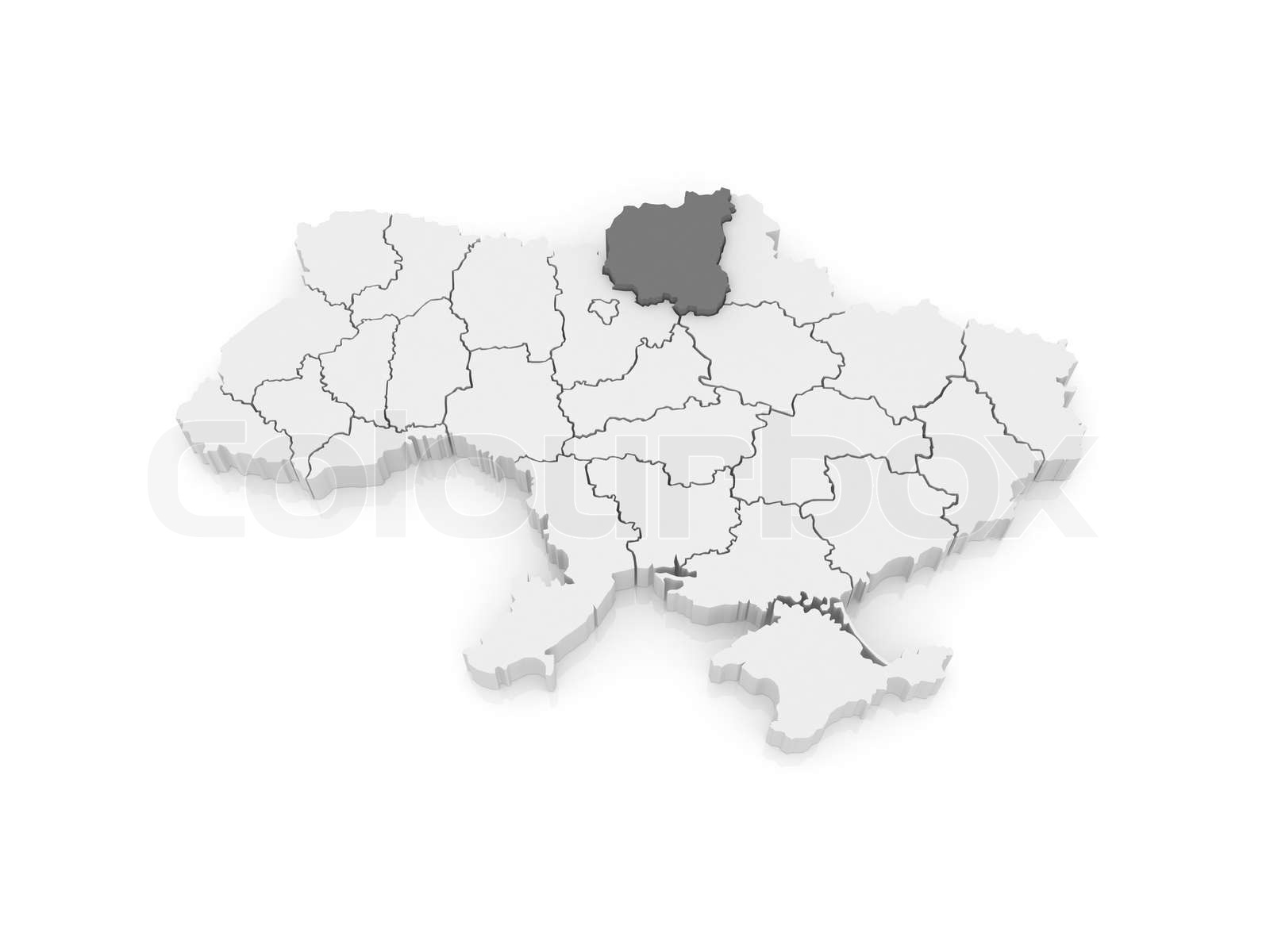 Map of Chernihiv region. Ukraine. | Stock image | Colourbox