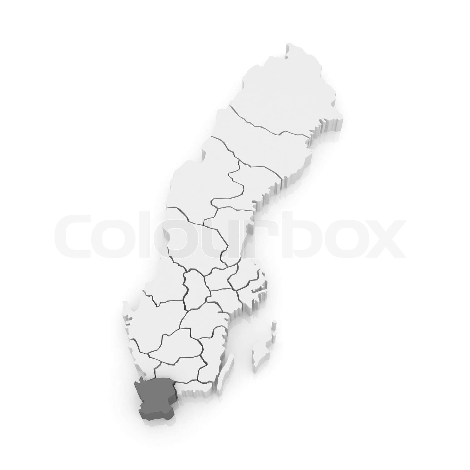 Map of Skane. Sweden. | Stock image | Colourbox