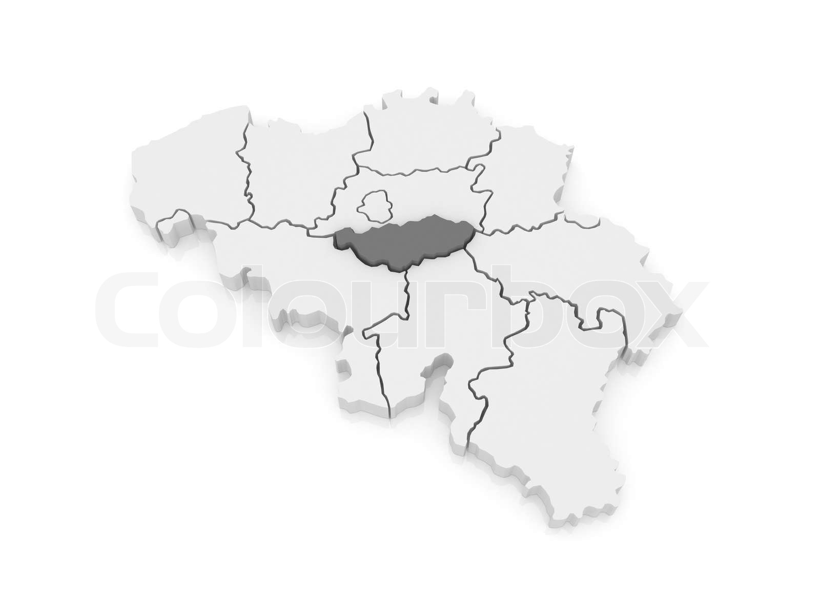 Map of Walloon Brabant. Belgium. | Stock image | Colourbox