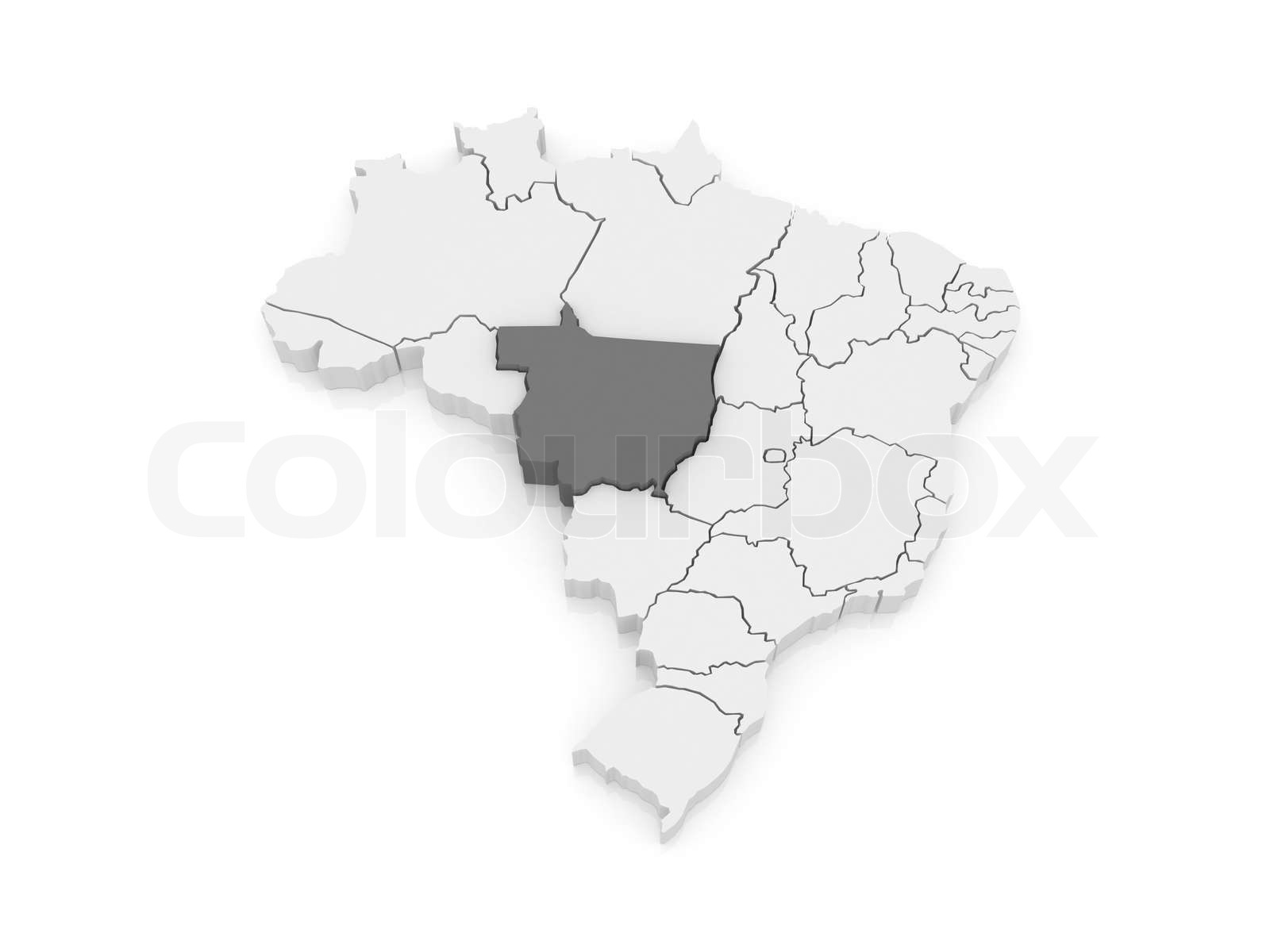 Map of Mato Grosso. Brazil. | Stock image | Colourbox