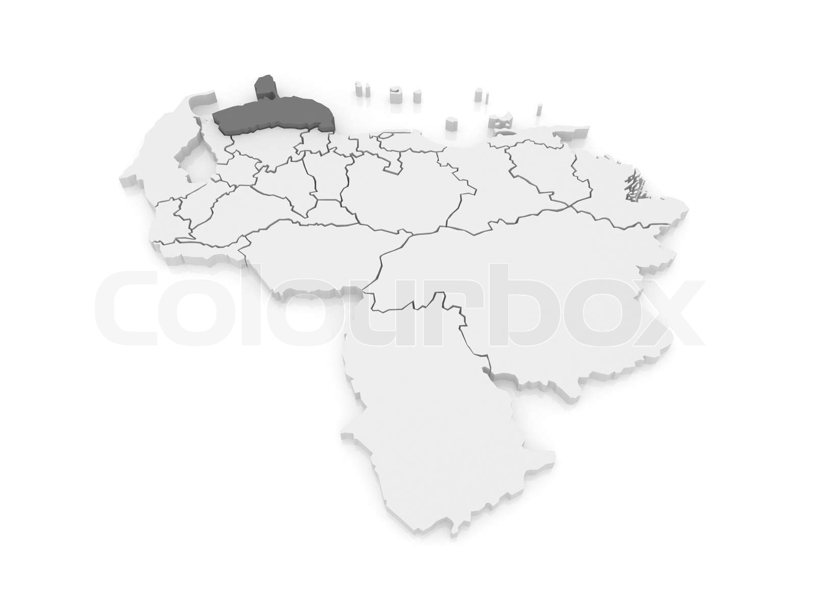 Map of Falcon. Venezuela. | Stock image | Colourbox
