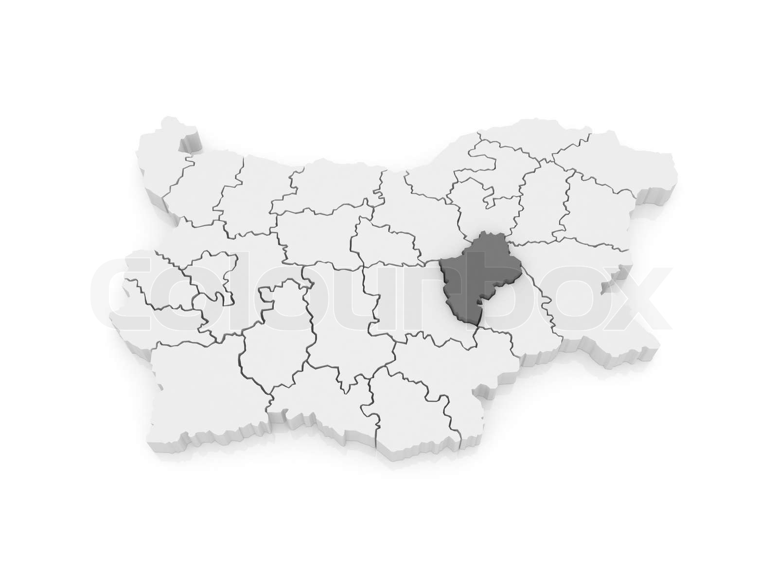 Map of Sliven Province. Bulgaria. | Stock image | Colourbox