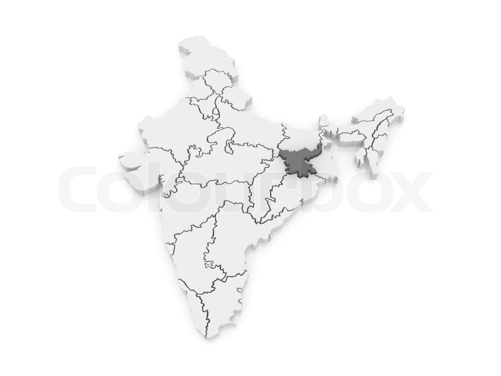 Map of Jharkhand. India. | Stock image | Colourbox